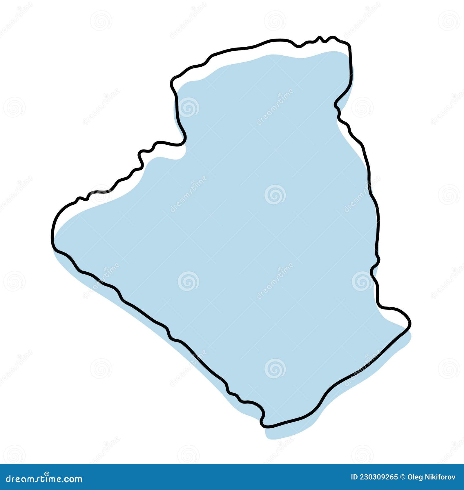 Outline Map Of Algeria Cartoon Vector | CartoonDealer.com #113994587
