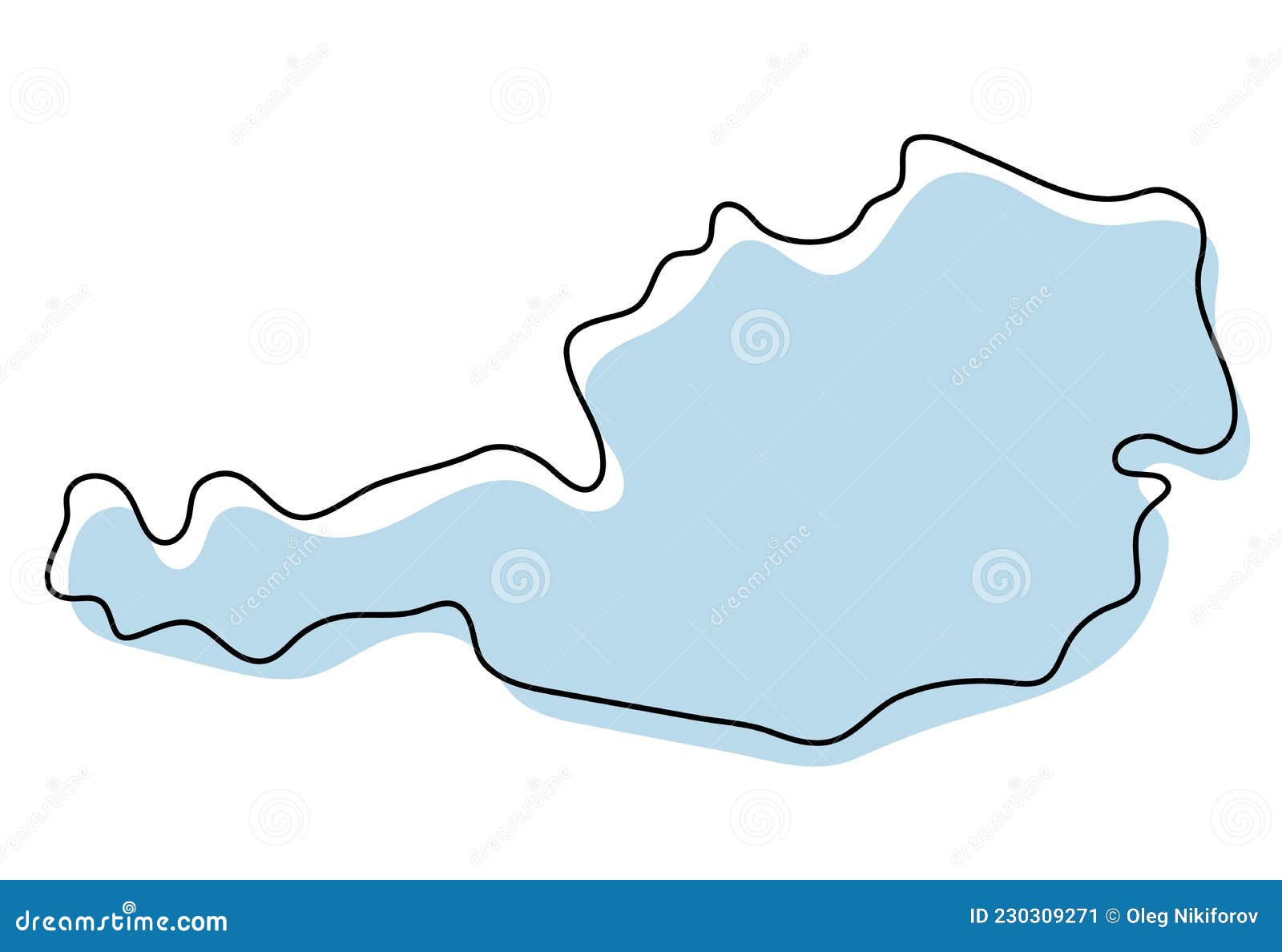 Simple Map Of Austria Vector Drawing. Isolated Outline. | CartoonDealer ...