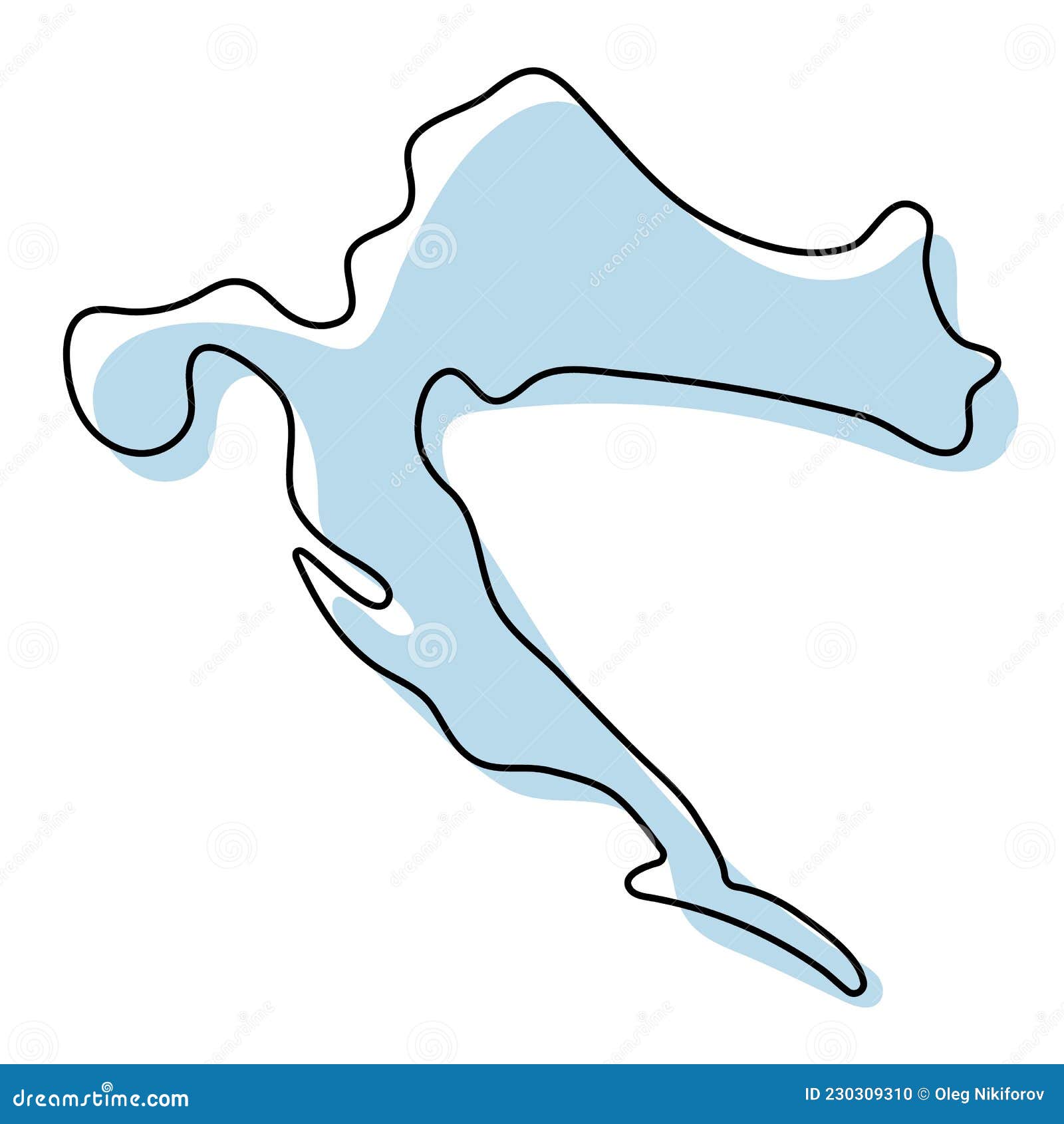 Stylized Simple Outline Map of Croatia Icon. Blue Sketch Map of Croatia ...