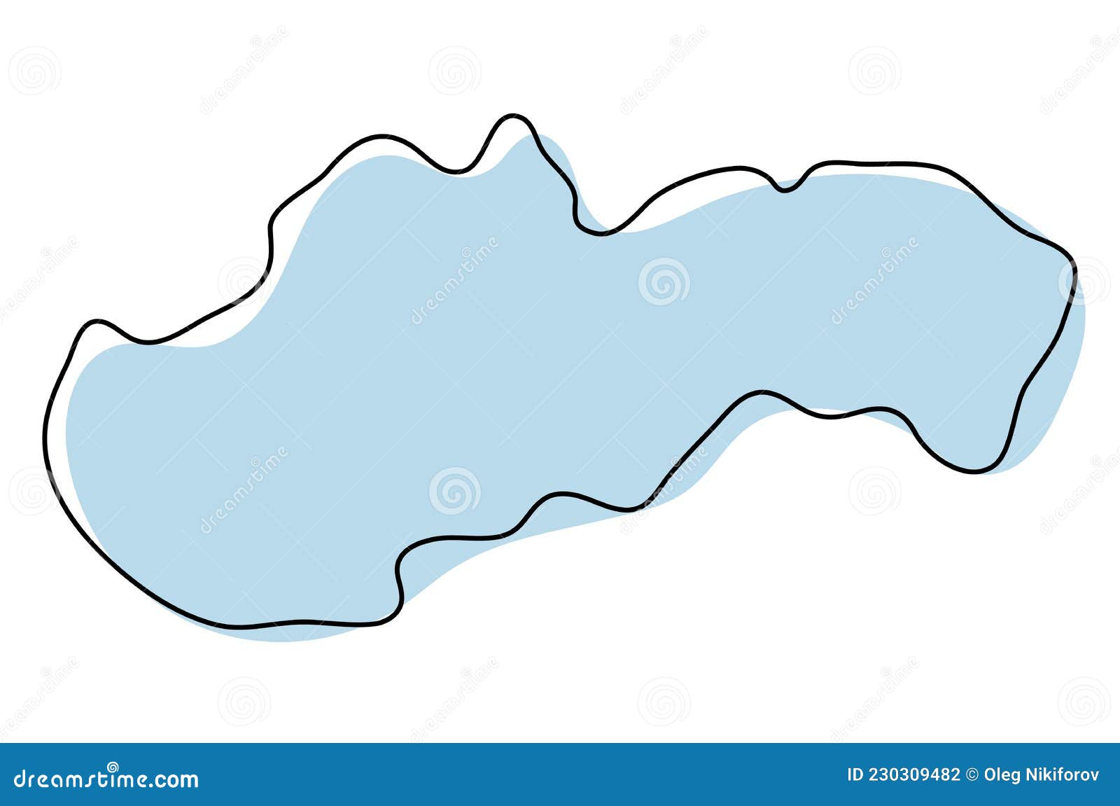 Stylized Simple Outline Map of Slovakia Icon. Blue Sketch Map of ...