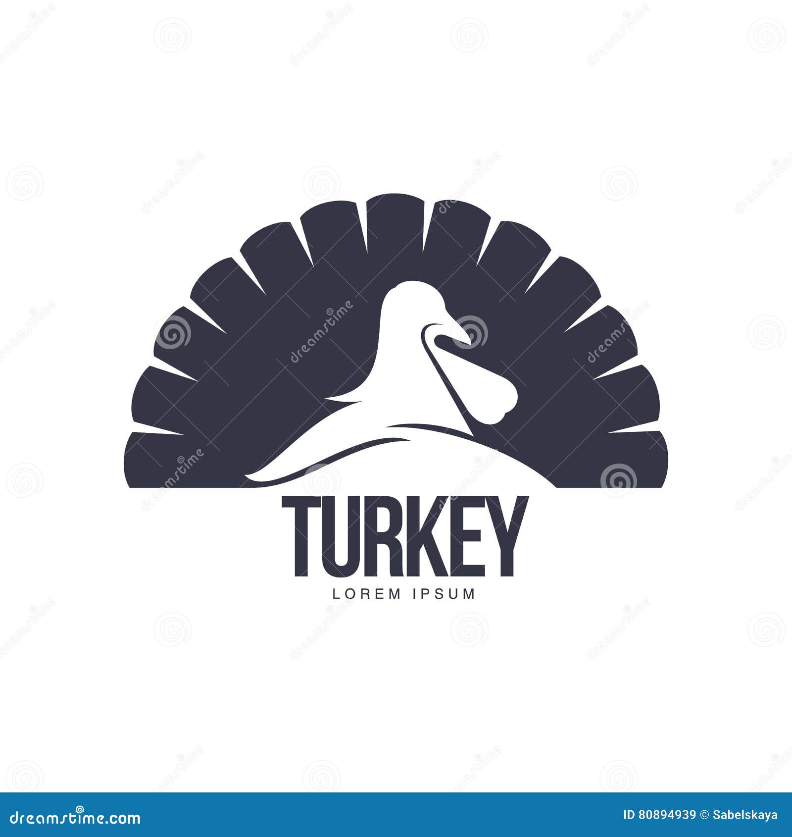 Stylized Simplified Turkey Silhouette Graphic Logo Template Stock ...