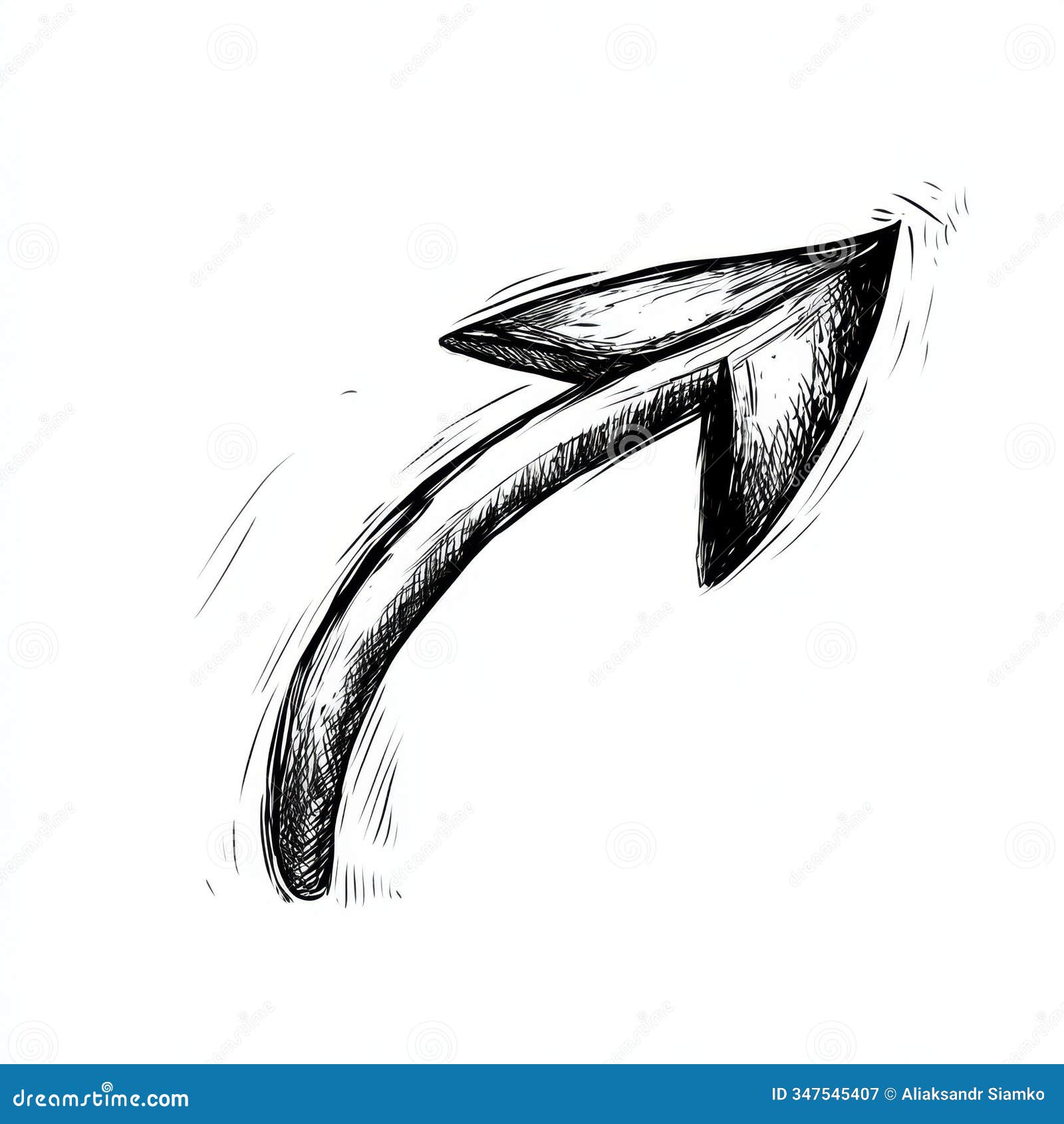 Stylized Sketch of an Upward-pointing Arrow Design Stock Illustration ...