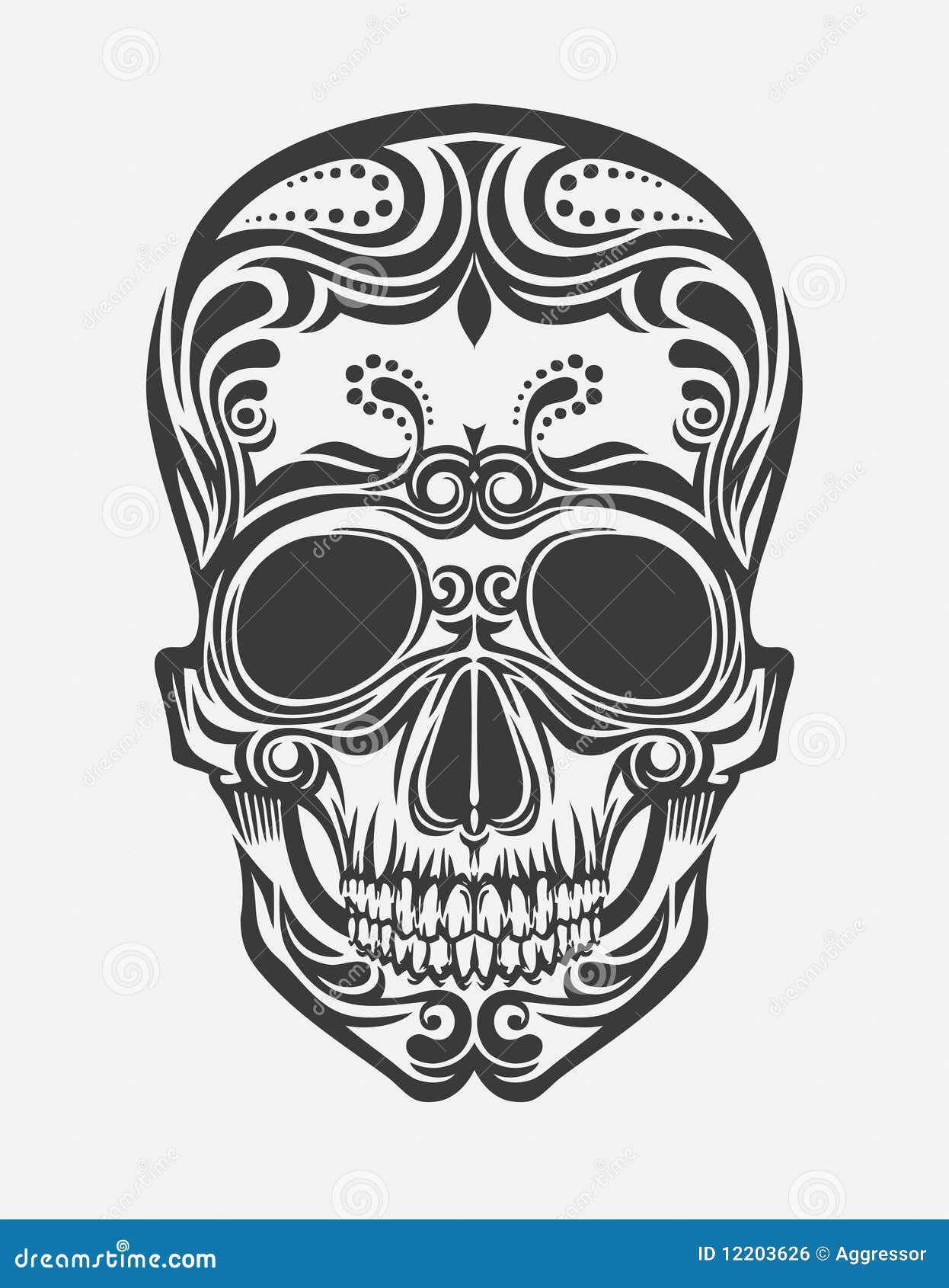 A stylized skull stock vector. Illustration of pattern - 12203626