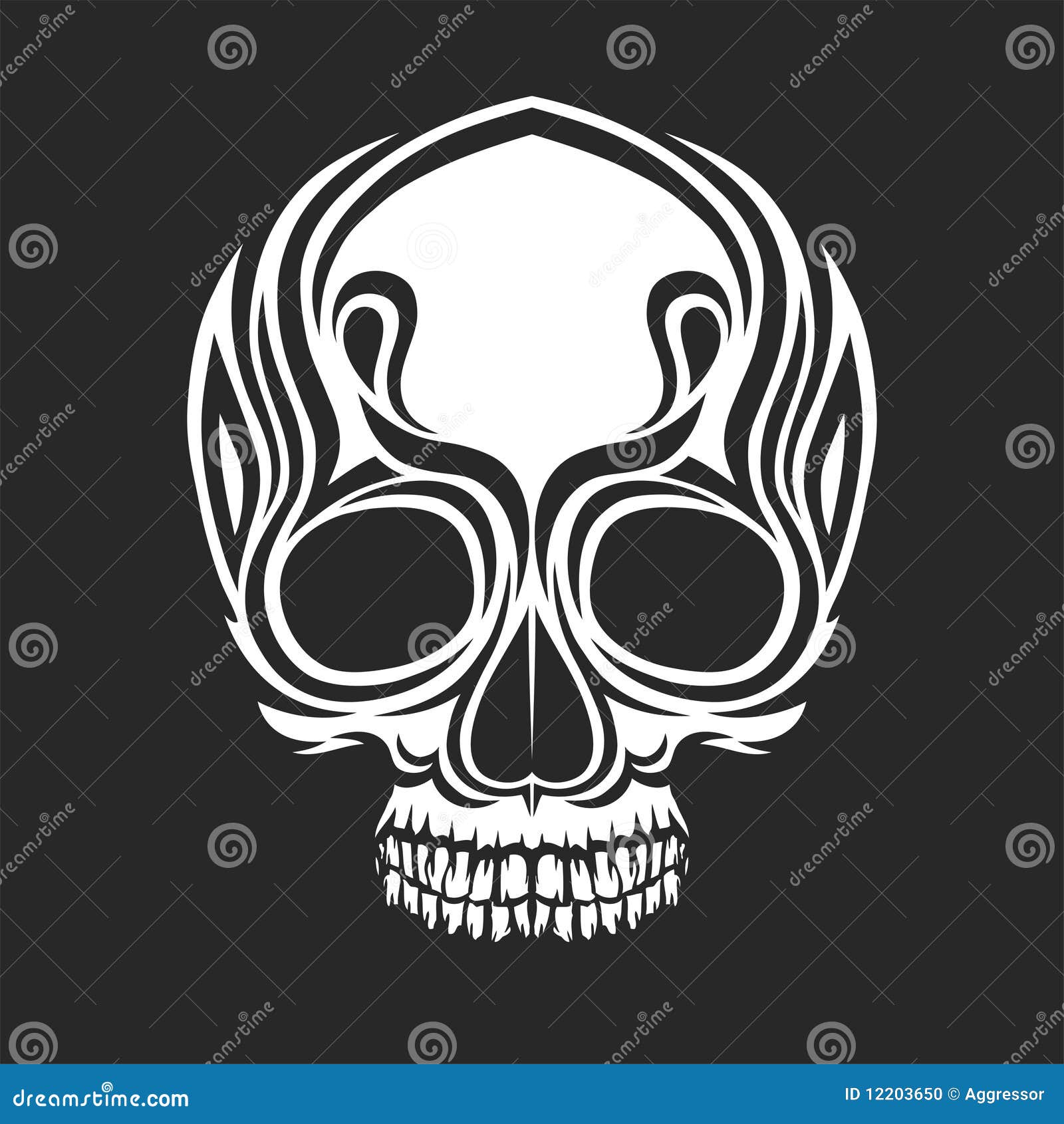 Stylized Skull With Floral Pattern Vector Illustration | CartoonDealer ...