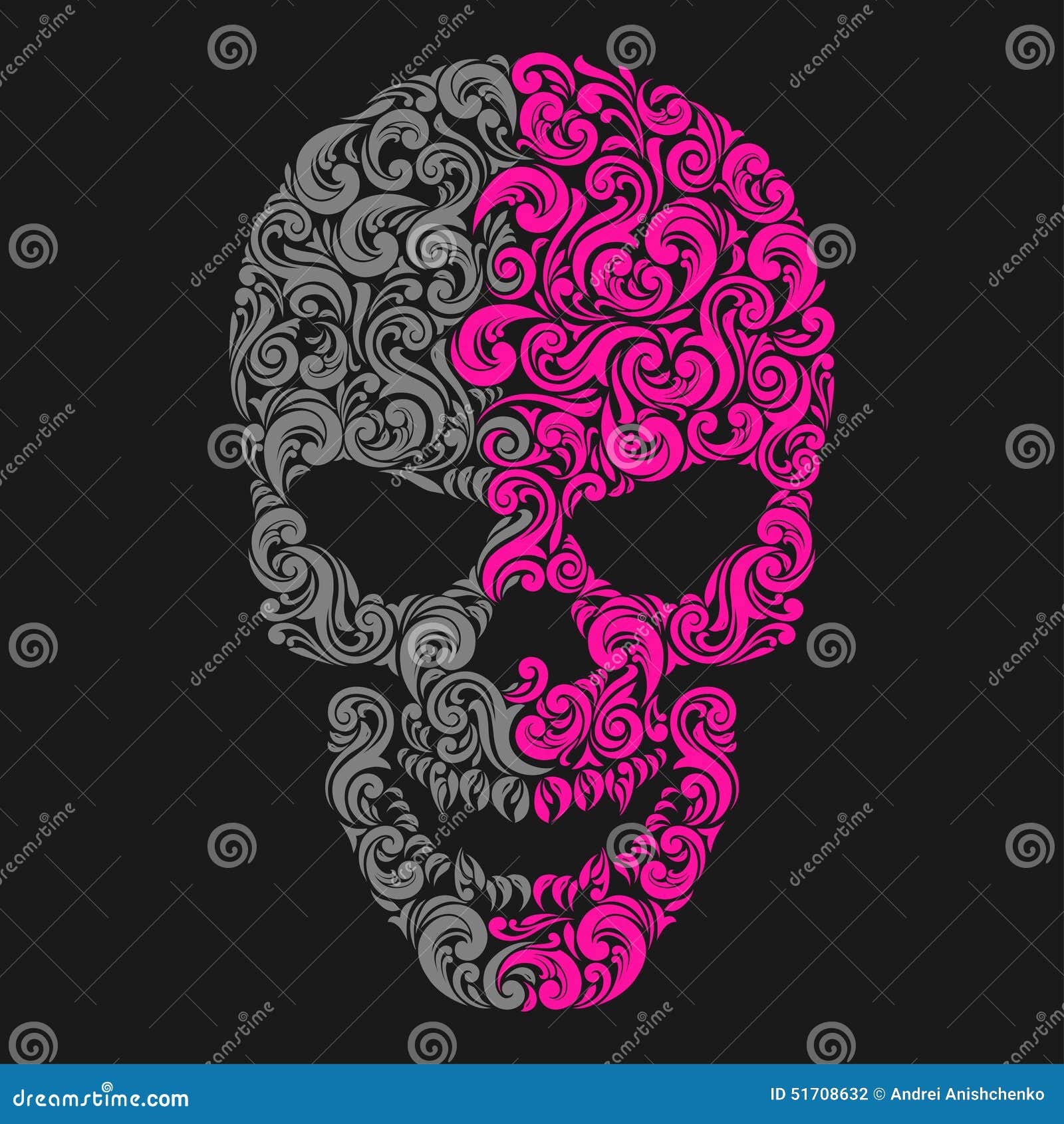 Stylized skull stock vector. Illustration of artwork - 51708632