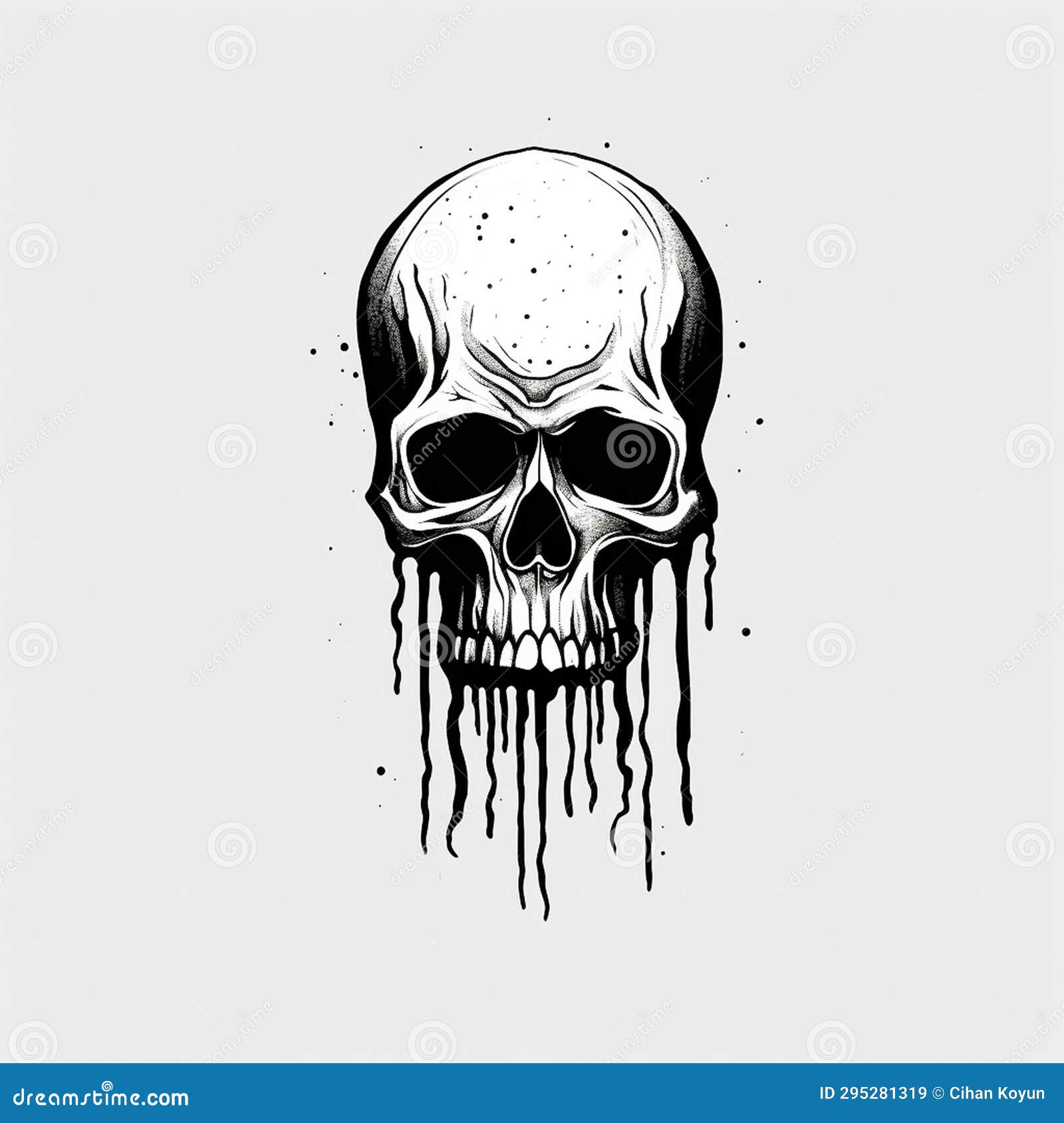 Stylized Skull with Pattern Stock Illustration - Illustration of face ...