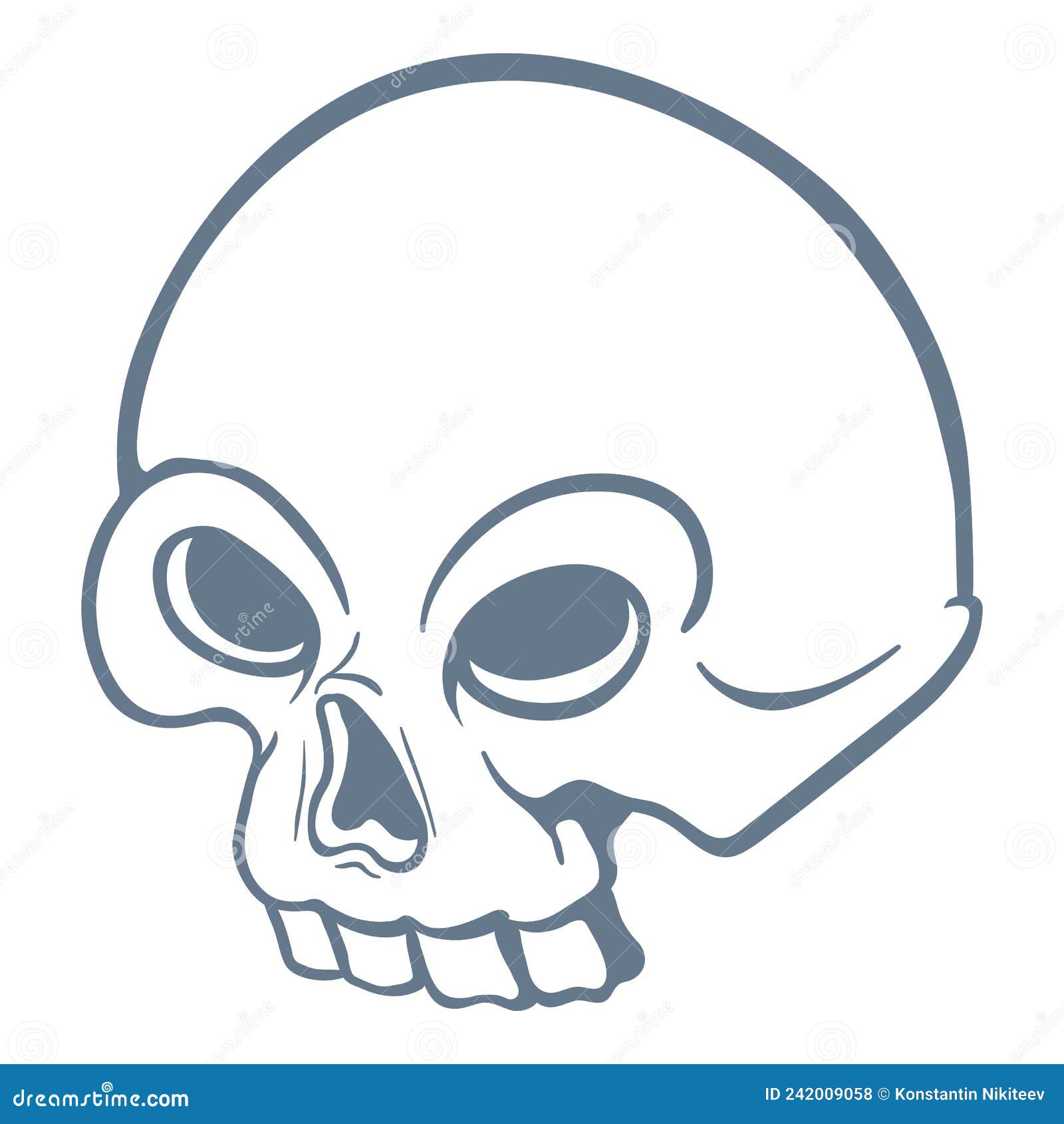 Stylized Skull. Vector Outline Illustrations Stock Vector ...