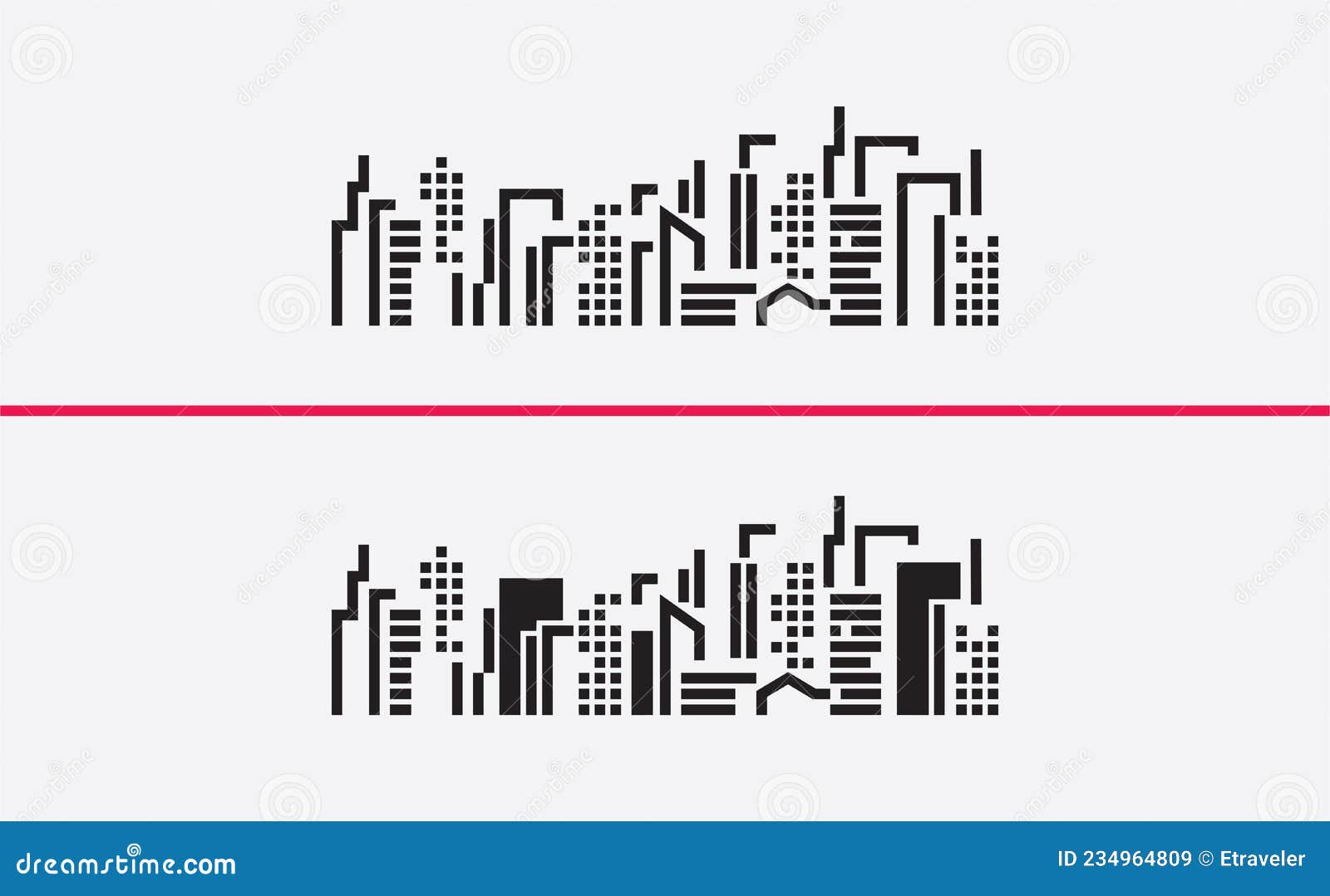 Stylized Skyline. Cityscape Template. Cityscape Line Vector Stock ...