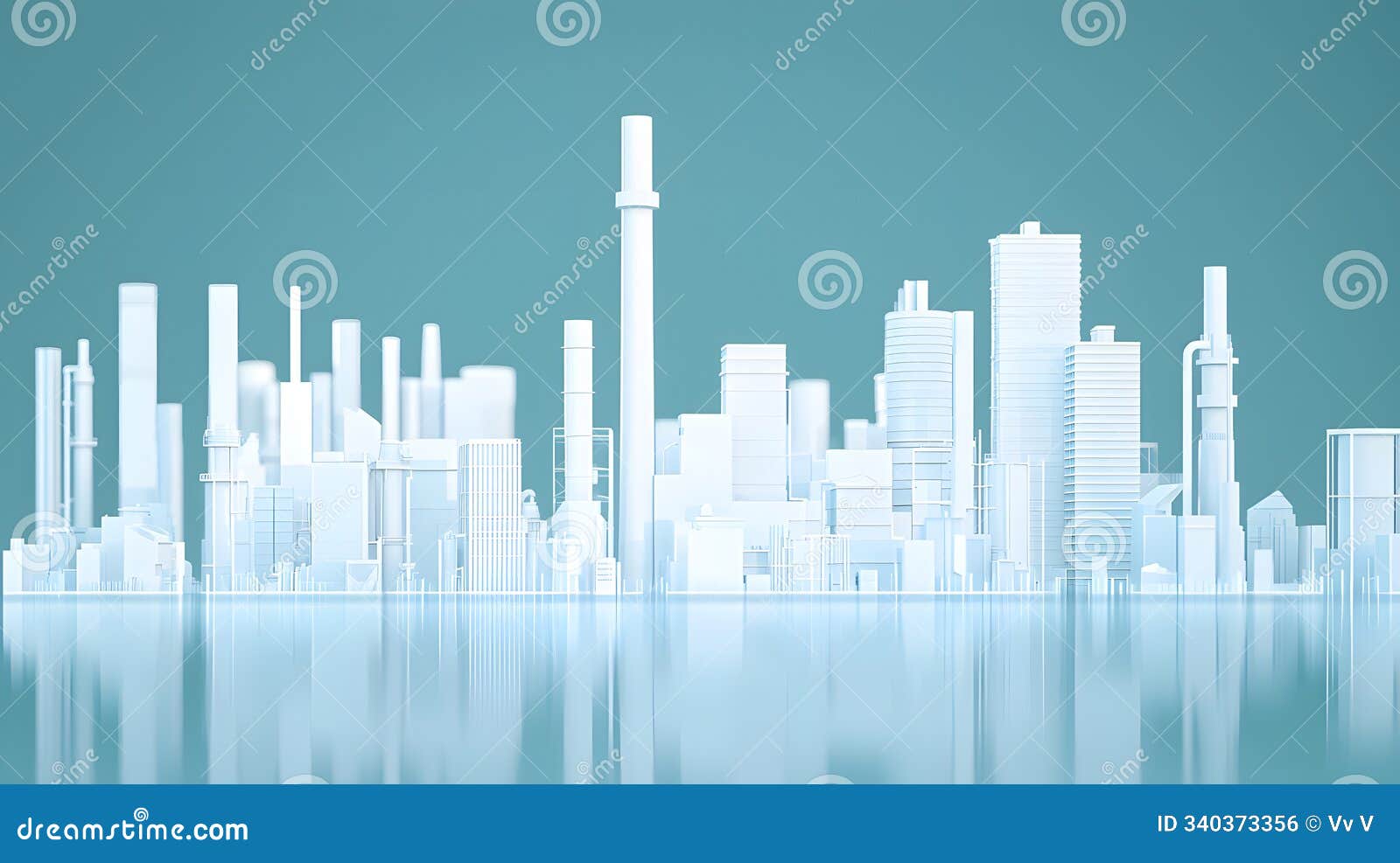 Stylized Skyline of a Modern Cityscape Design Stock Illustration ...