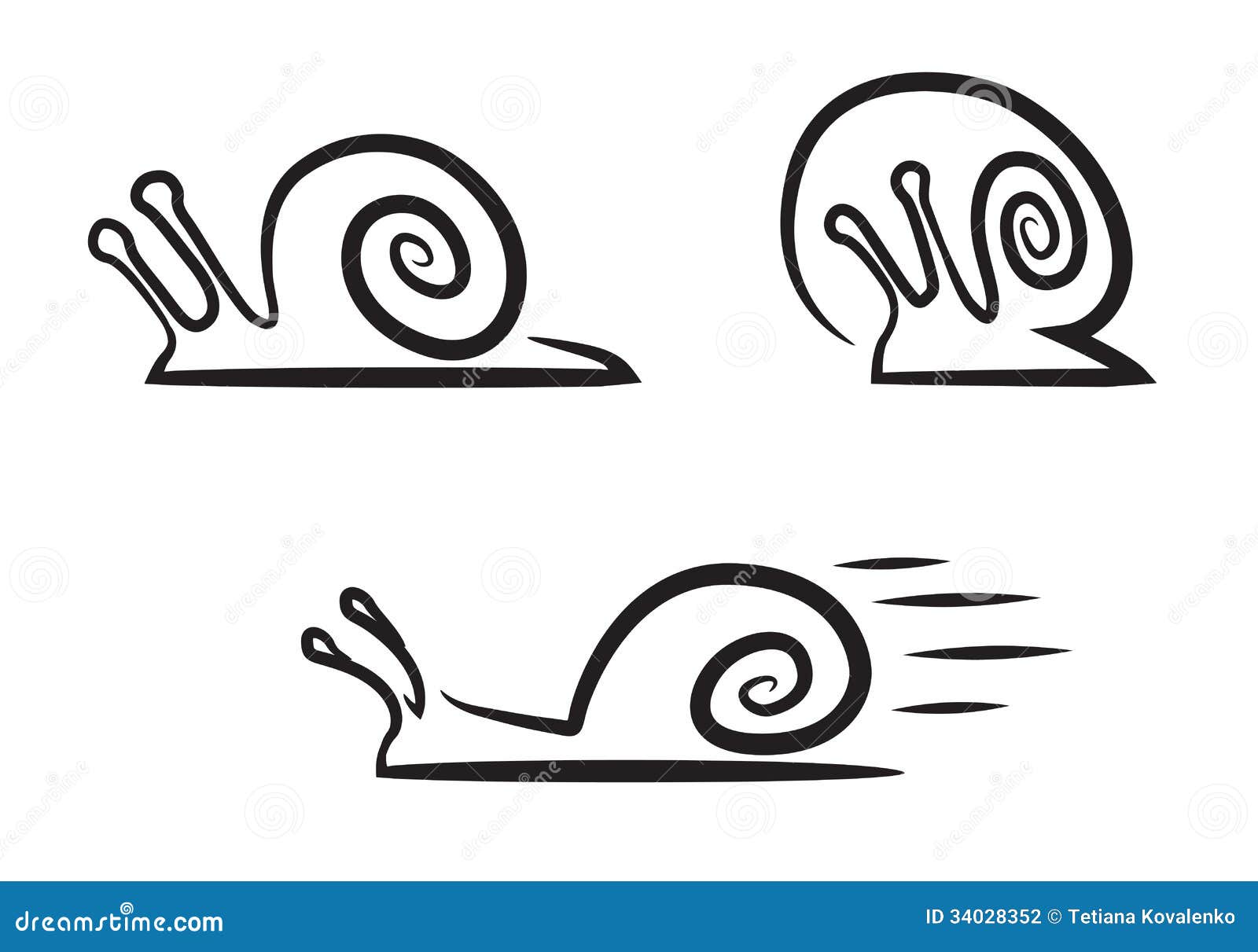 Stylized snails. stock illustration. Illustration of group - 34028352