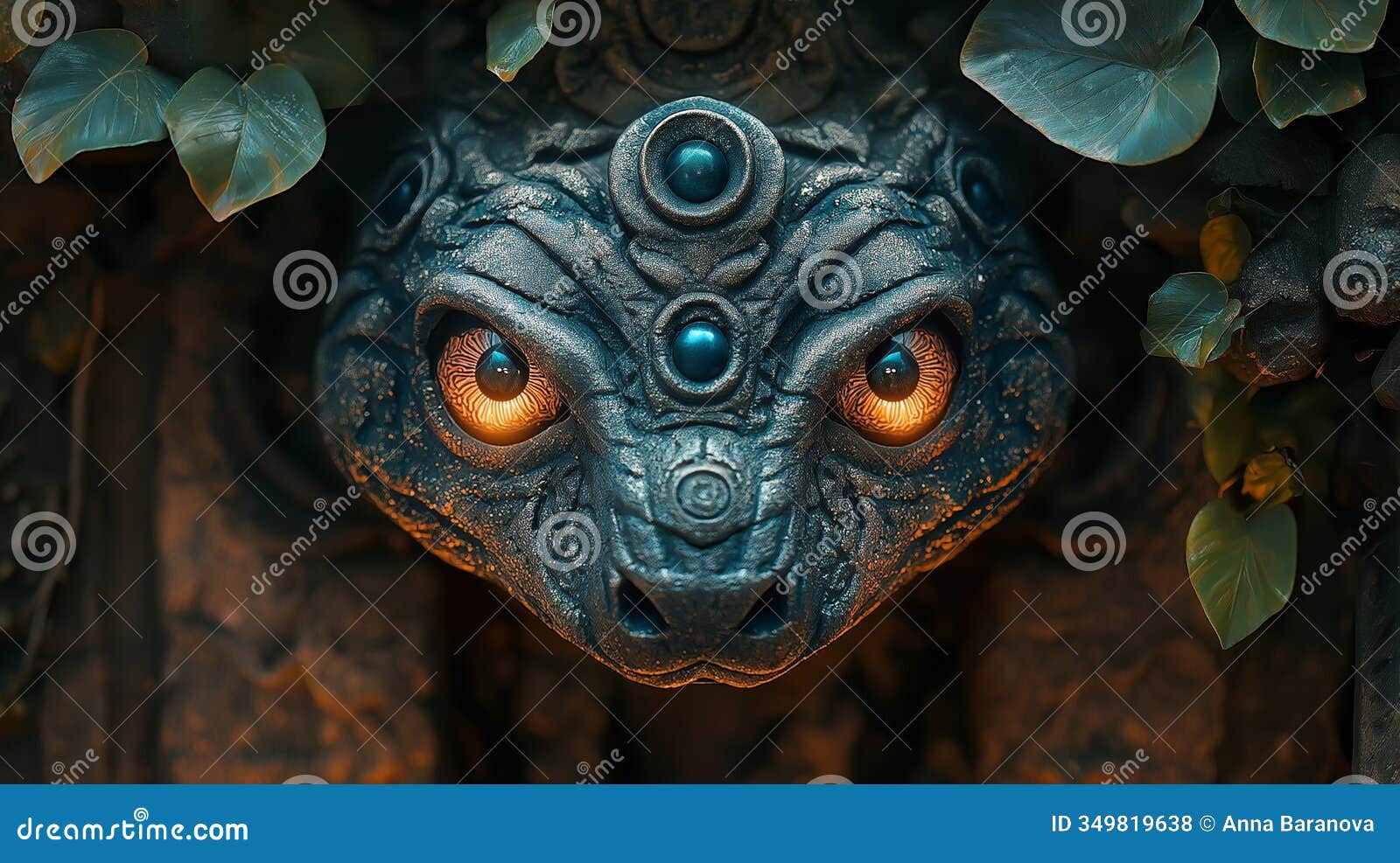 A Stylized Snake Head with Intricate Patterns Stock Photo - Image of ...