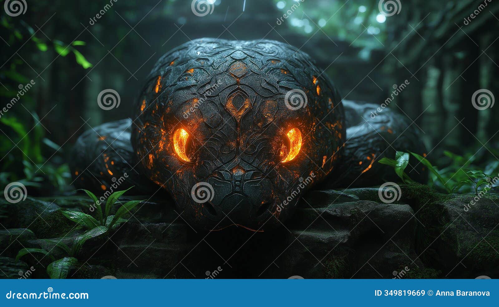 A Stylized Snake Head with Intricate Patterns Stock Image - Image of ...