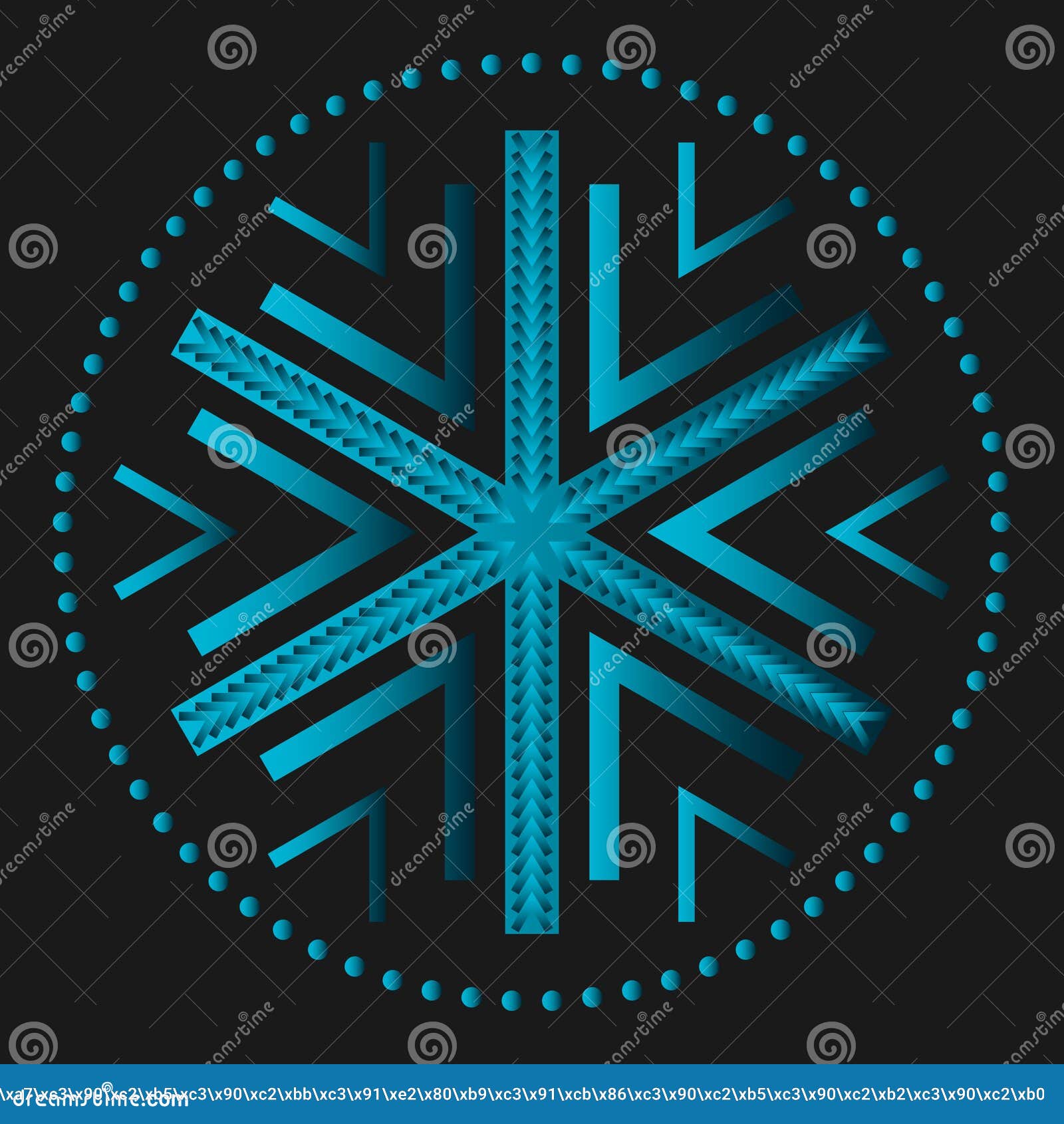 Stylized Snowflake in a Blue Gradient Stock Vector - Illustration of ...