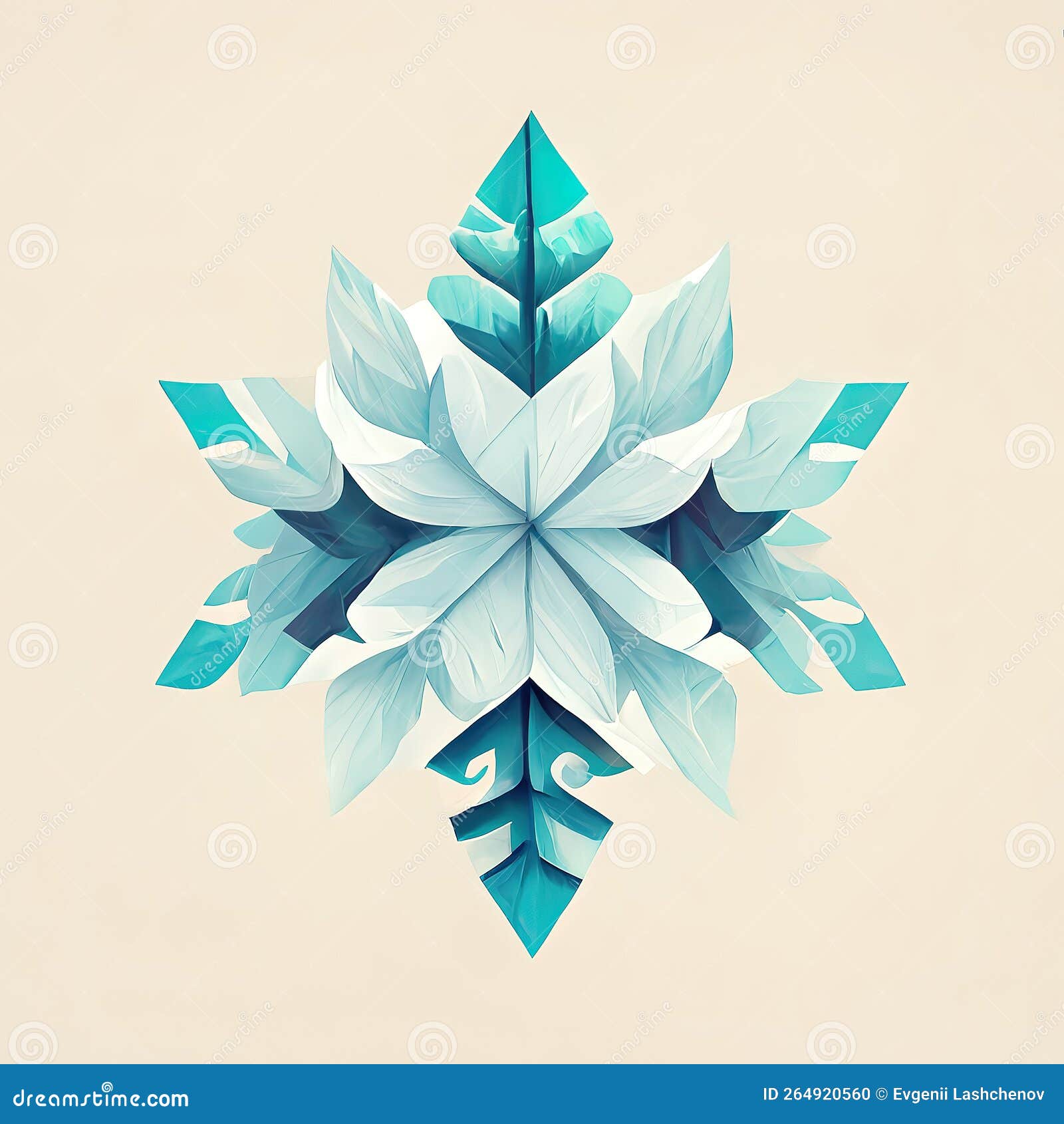 One Stylized Snowflake Illustration.Stylized Snowflake is Drawn on an ...