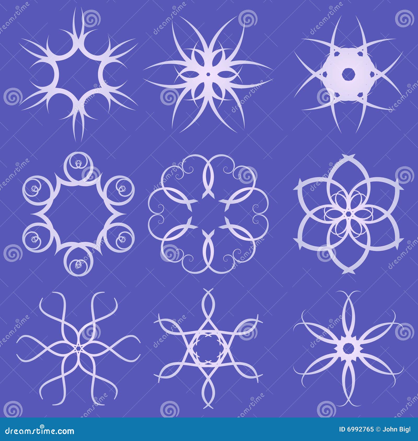 Stylized snowflakes stock vector. Illustration of pattern - 6992765