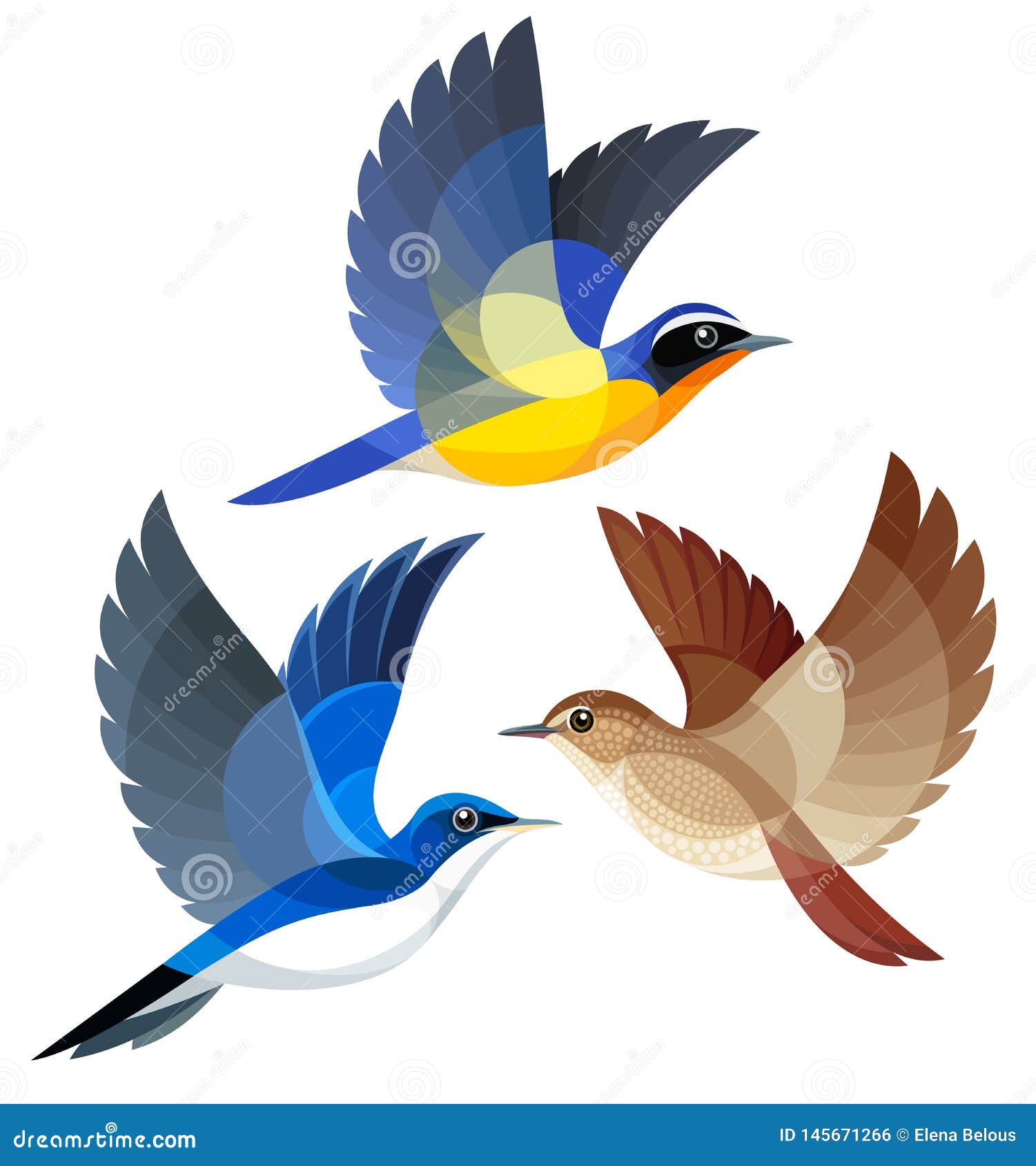 Stylized Songbirds - Vector Illustration Stock Vector - Illustration of ...