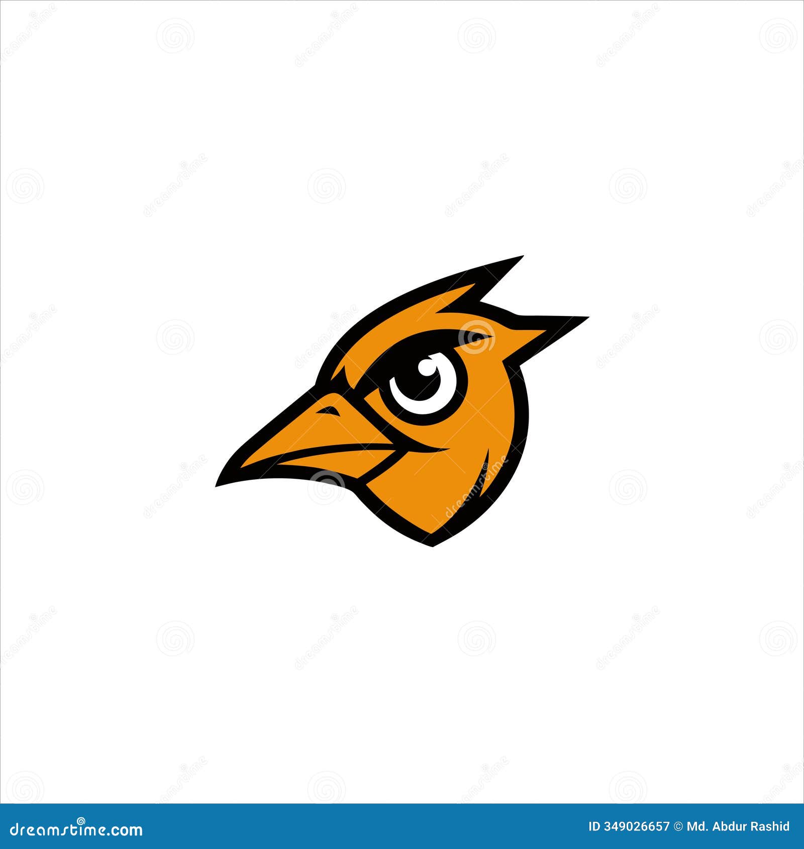 Stylized Sparrow Head Vector Design for Logos and Clipart Stock ...