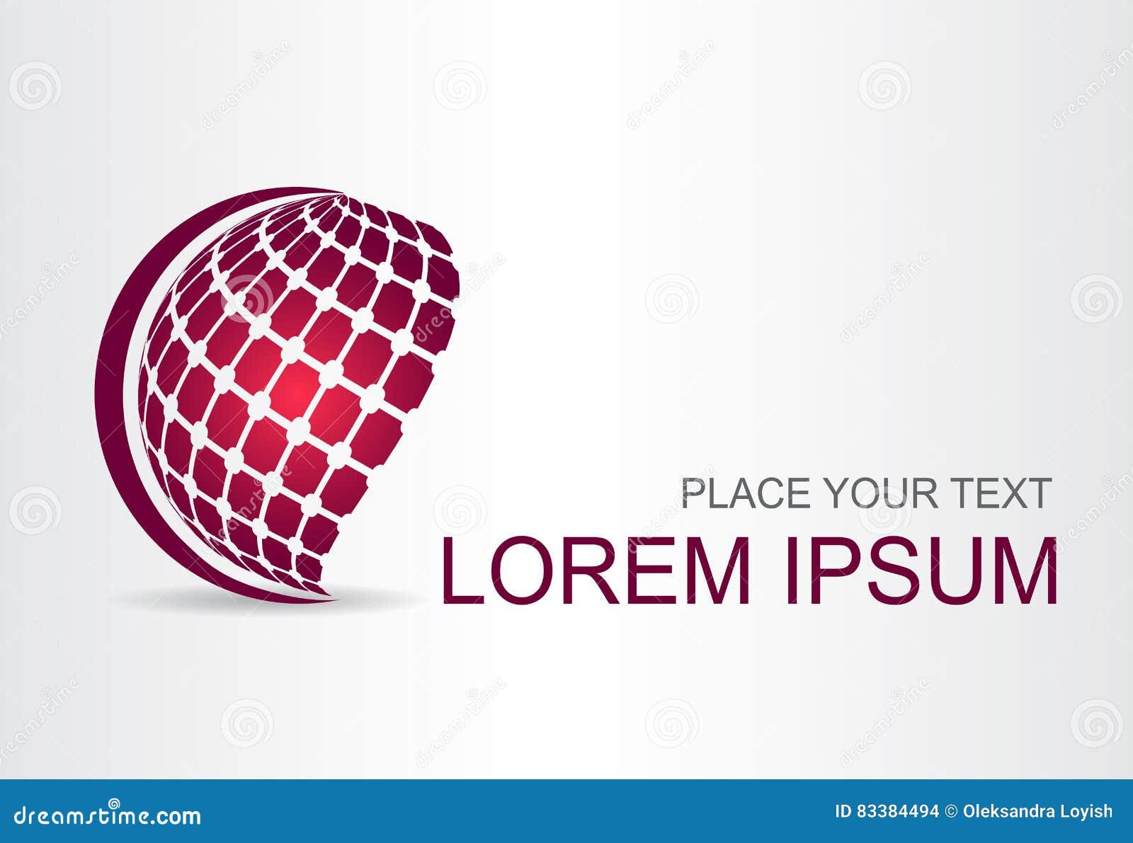 Stylized Spherical Surface with Abstract Shapes. Template for Logo ...