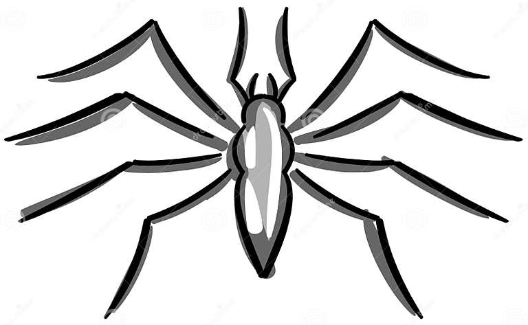 Stylized Spider Isolated in Grey Tones Stock Vector - Illustration of ...