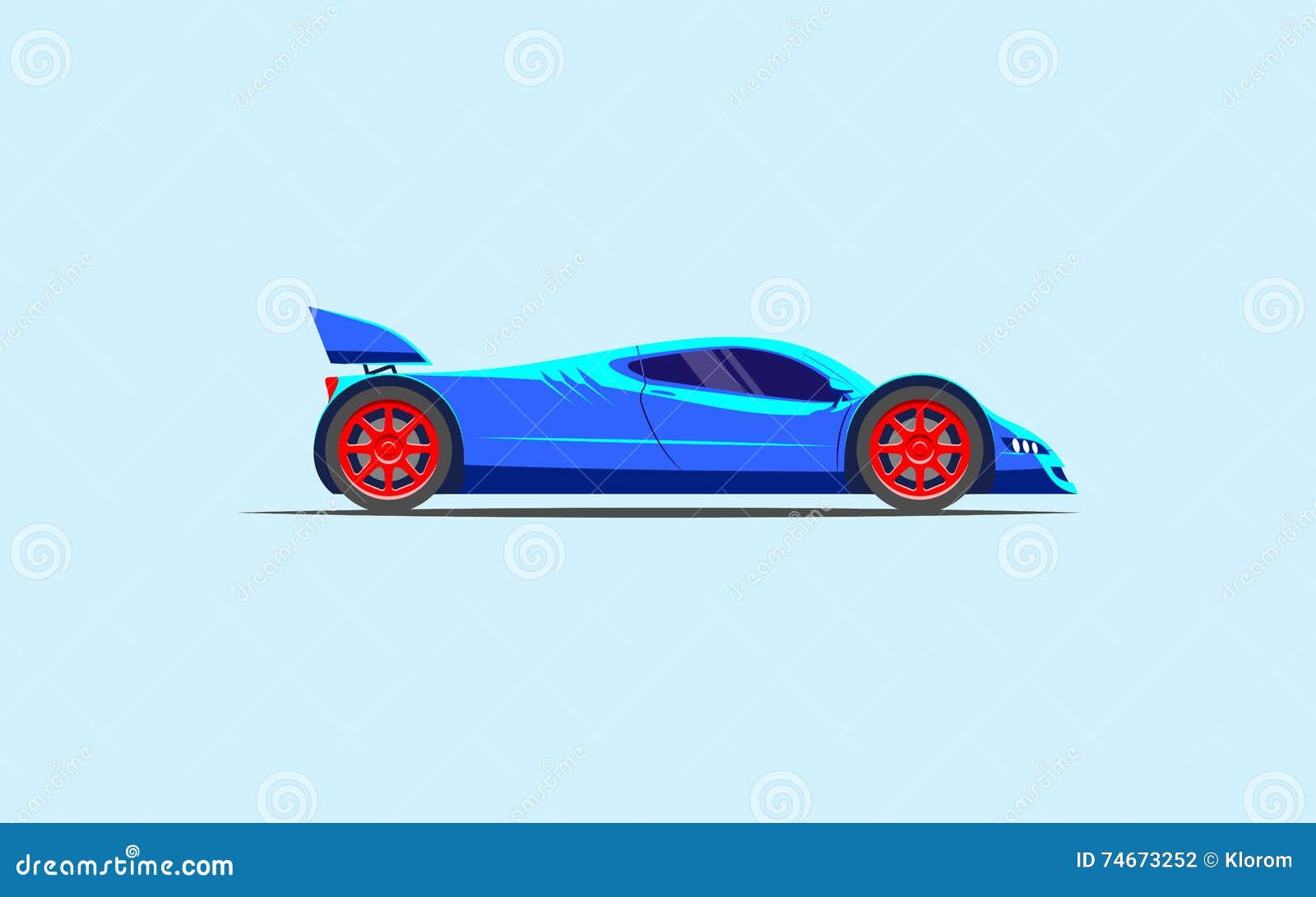 Stylized Sports Car Coupe with a Spoiler Stock Vector - Illustration of ...