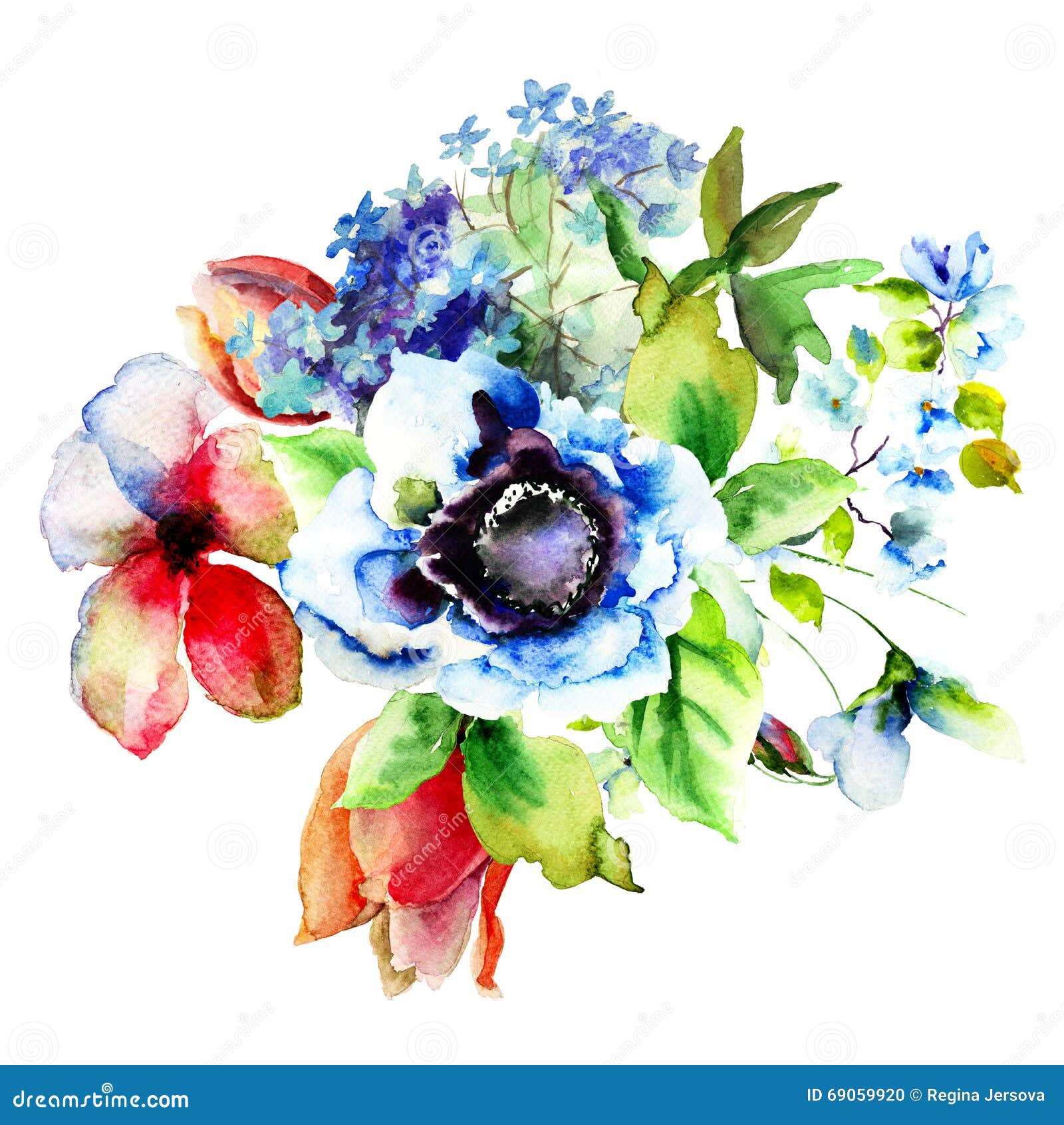 Stylized spring flowers stock illustration. Illustration of drawing ...