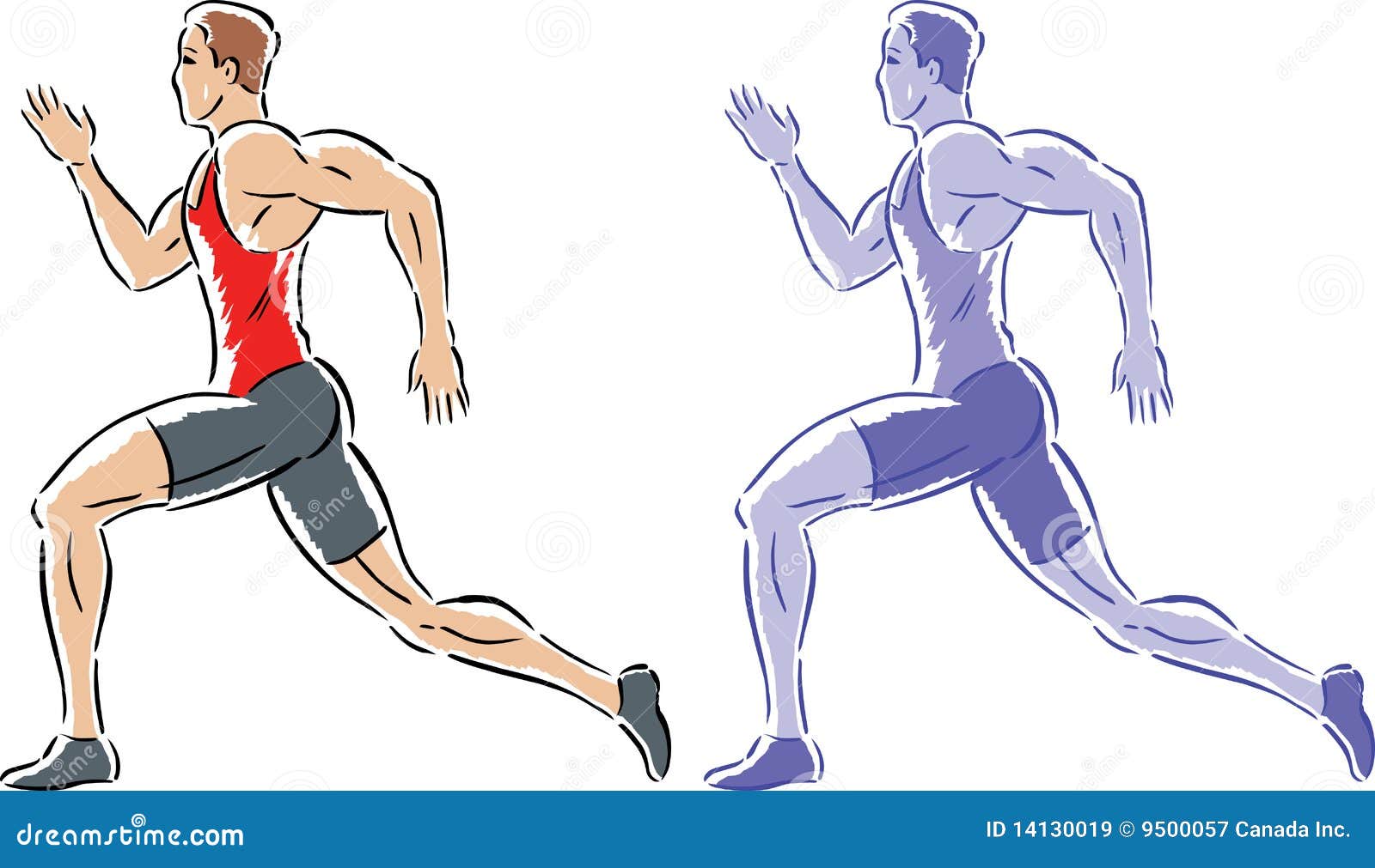 Stylized Sprinters stock vector. Illustration of healthy - 14130019