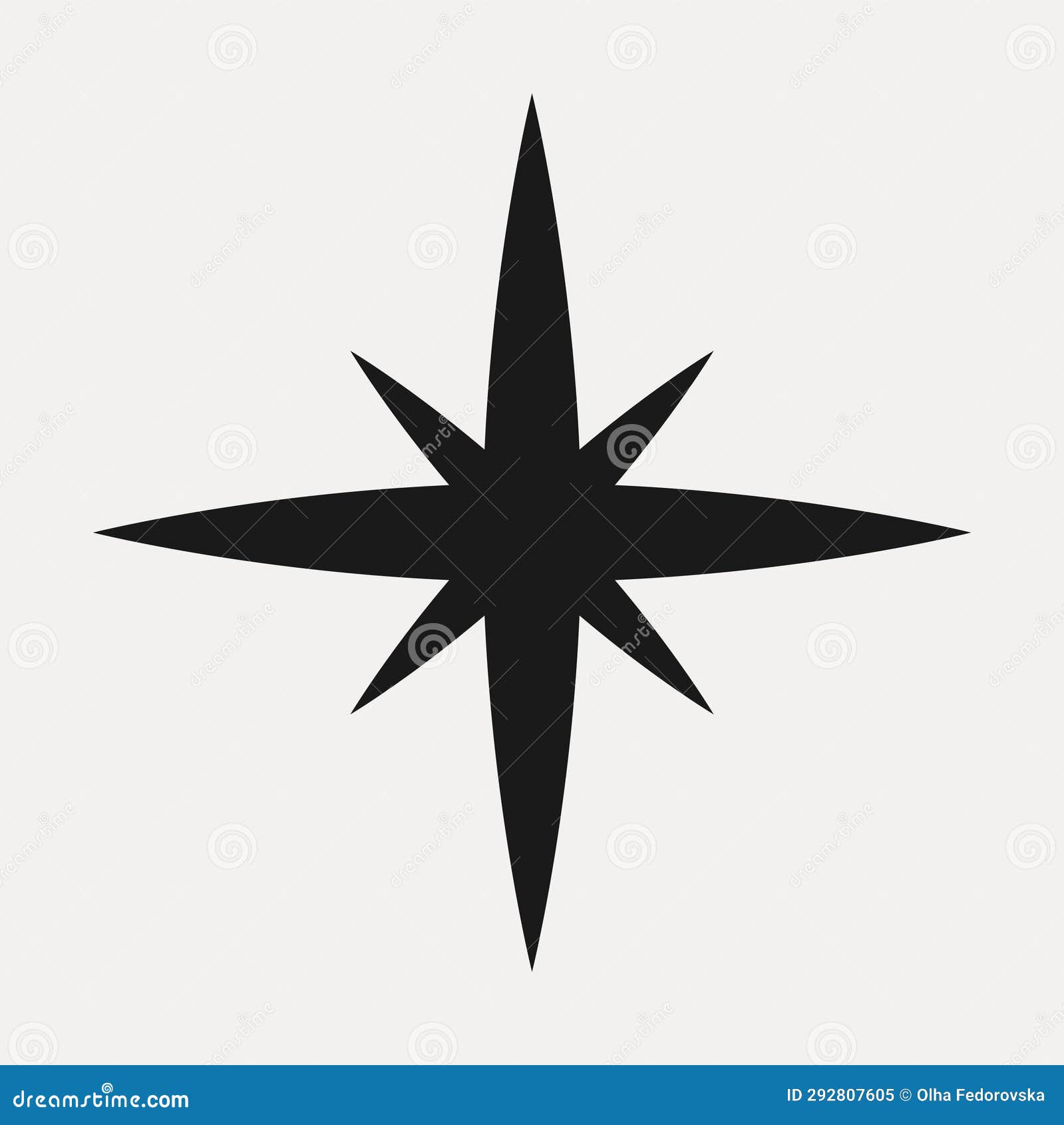 Stylized Star. Abstract Minimalistic Linear Design Element, Geometric ...