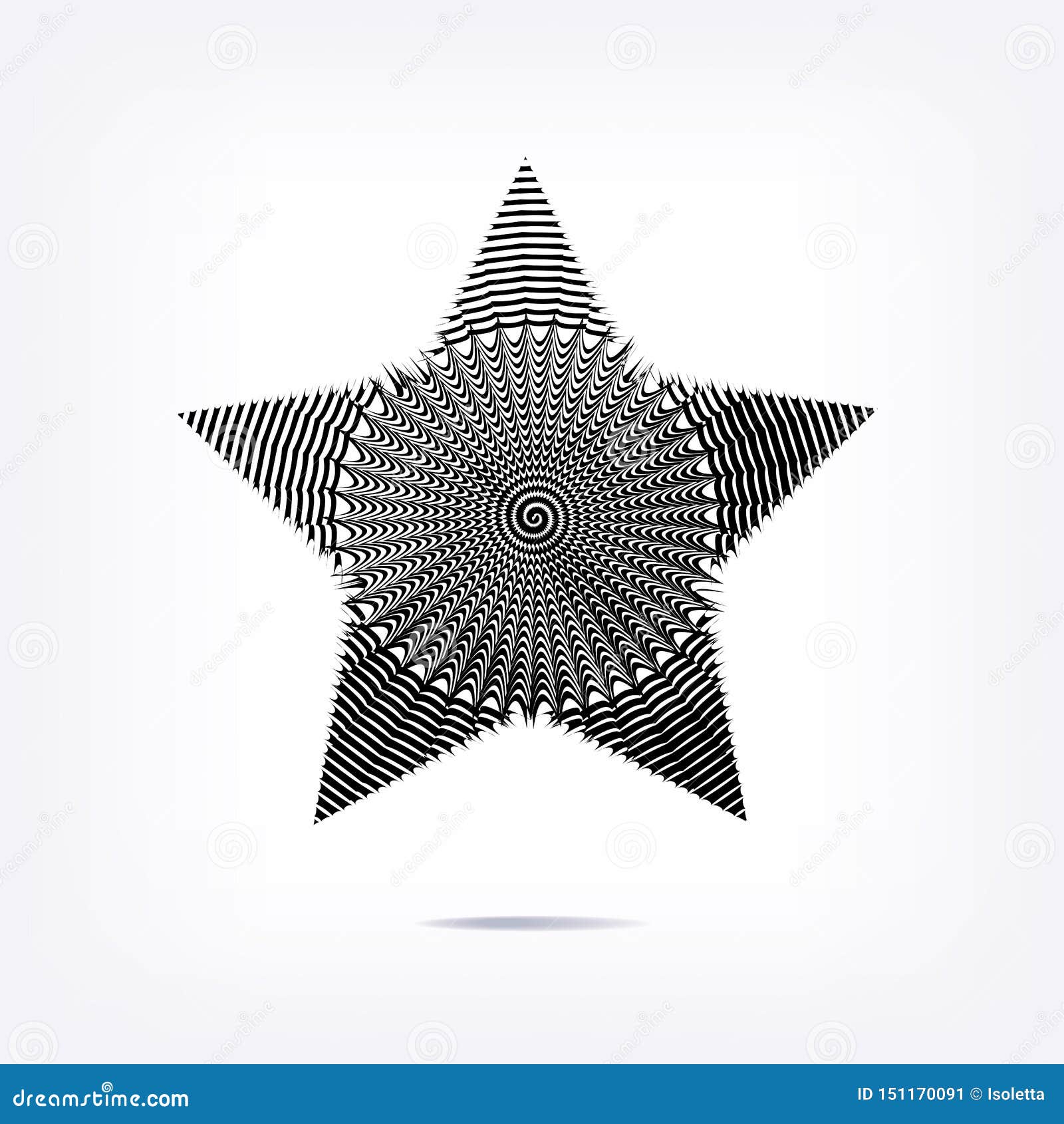 Stylized Star. Shape of Twisted Lines. Abstract Illustration ...