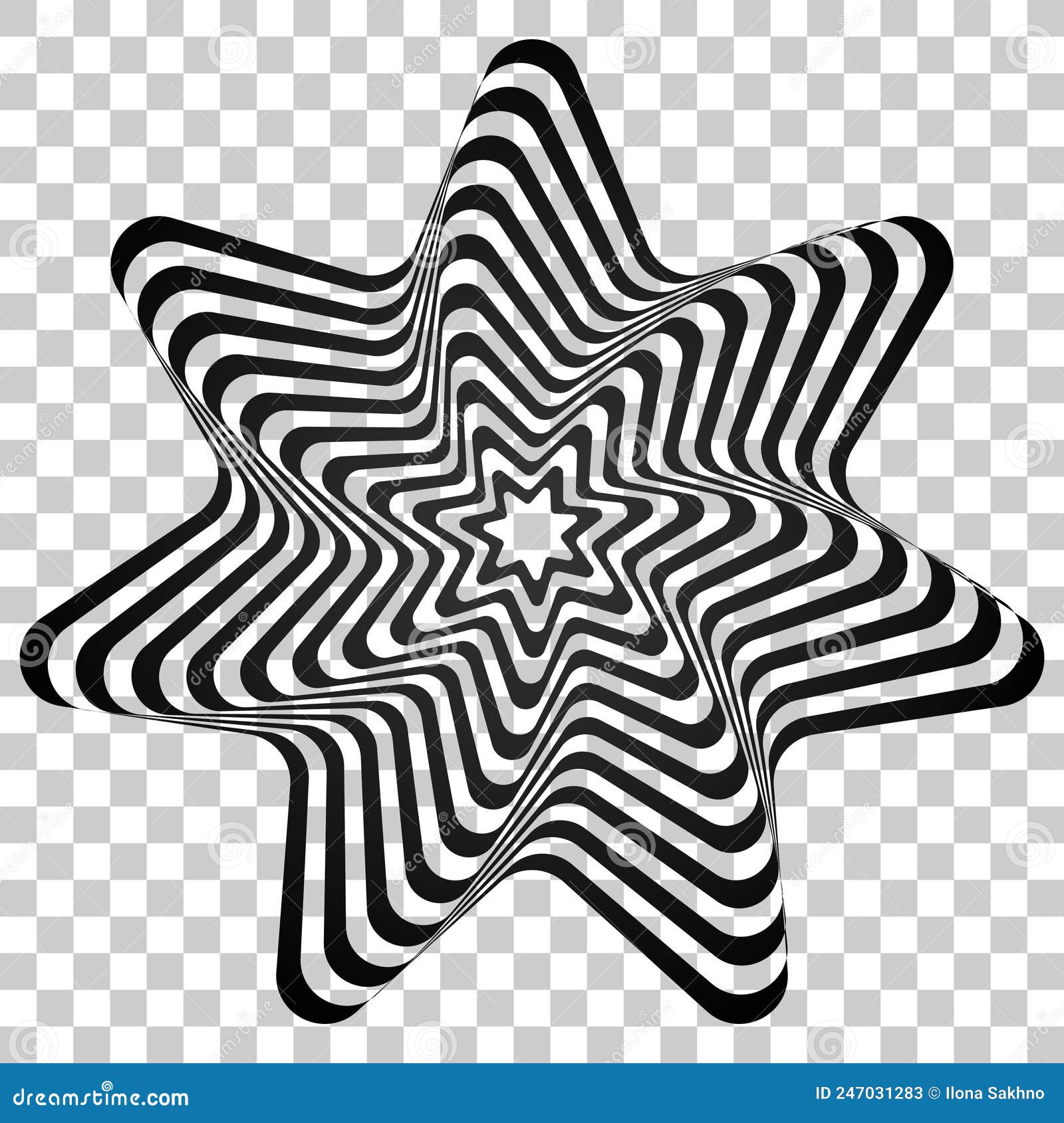 Stylized Star on a Transparent Background Design Element. Abstract Star ...