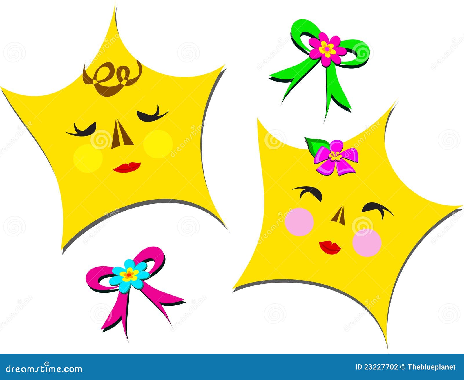 Stylized Stars with Bows stock vector. Illustration of eyes - 23227702