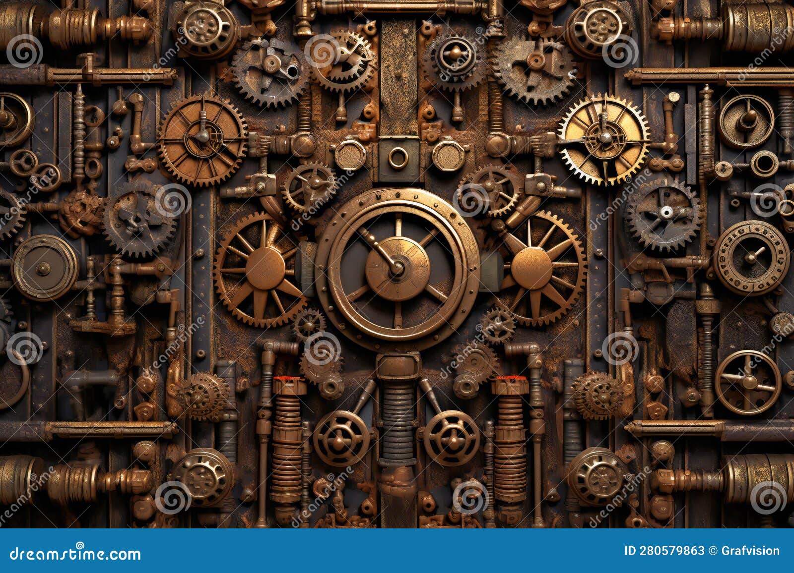 Stylized Steampunk Mechanical Industrial Victorian Style Vintage ...