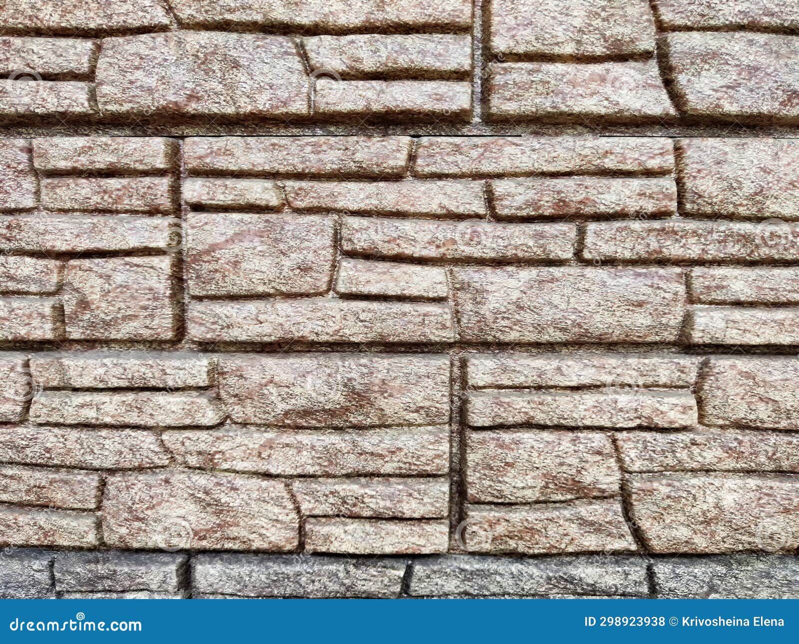 Stylized Stone or Brick Plastic Wall of Different Colors. Abstract ...