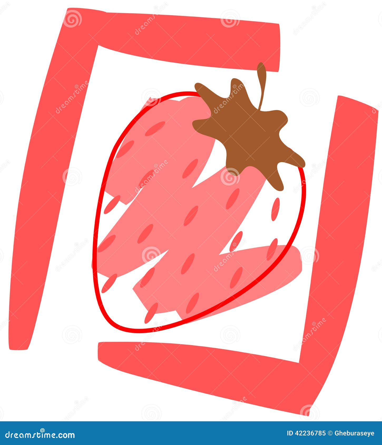 Stylized Strawberry Isolated Stock Illustration - Illustration of frame ...