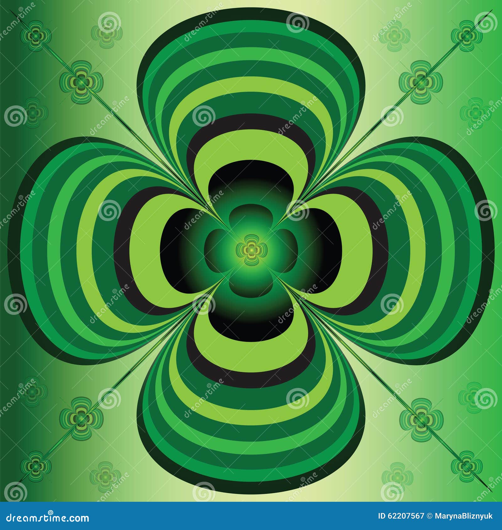 Stylized Striped Green Flower Stock Vector - Illustration of backdrop ...
