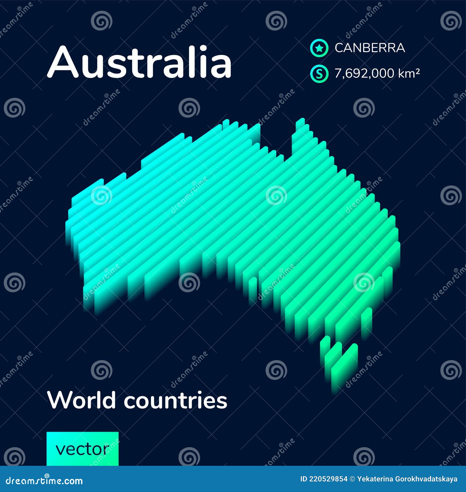 Stylized Map Of Australia. Vector Illustration | CartoonDealer.com ...