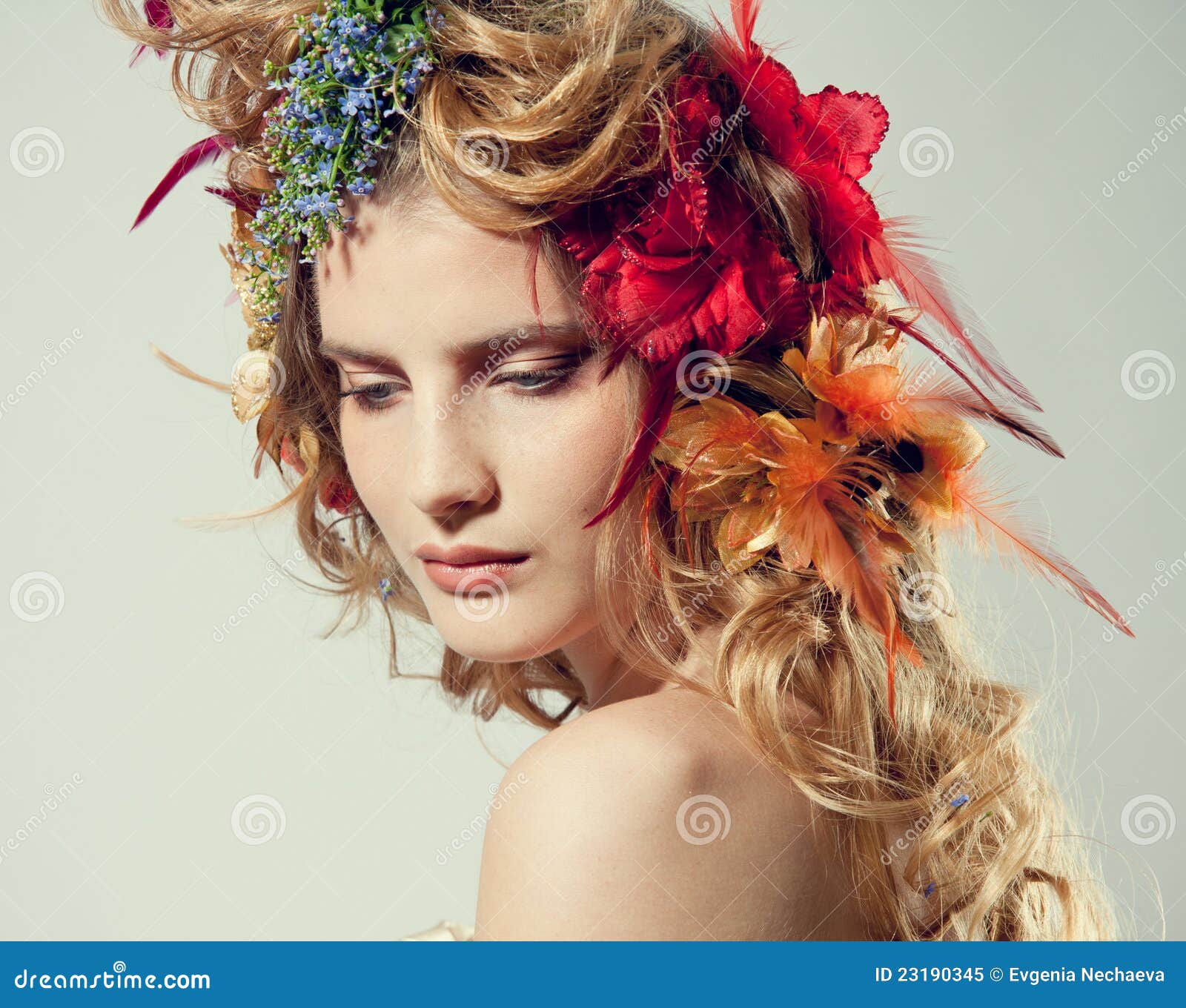 Stylized summer portrait stock image. Image of cute, lips - 23190345