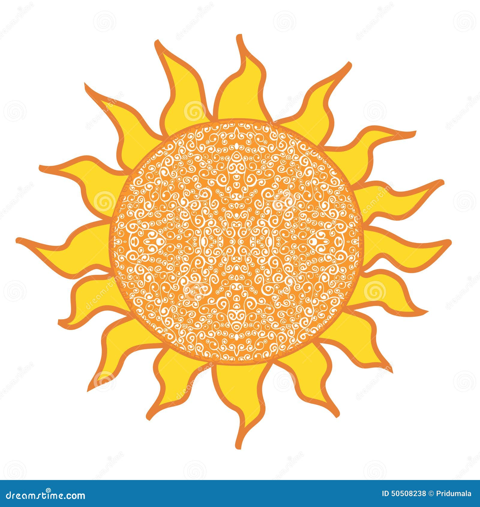Stylized sun stock vector. Illustration of color, drawing - 50508238