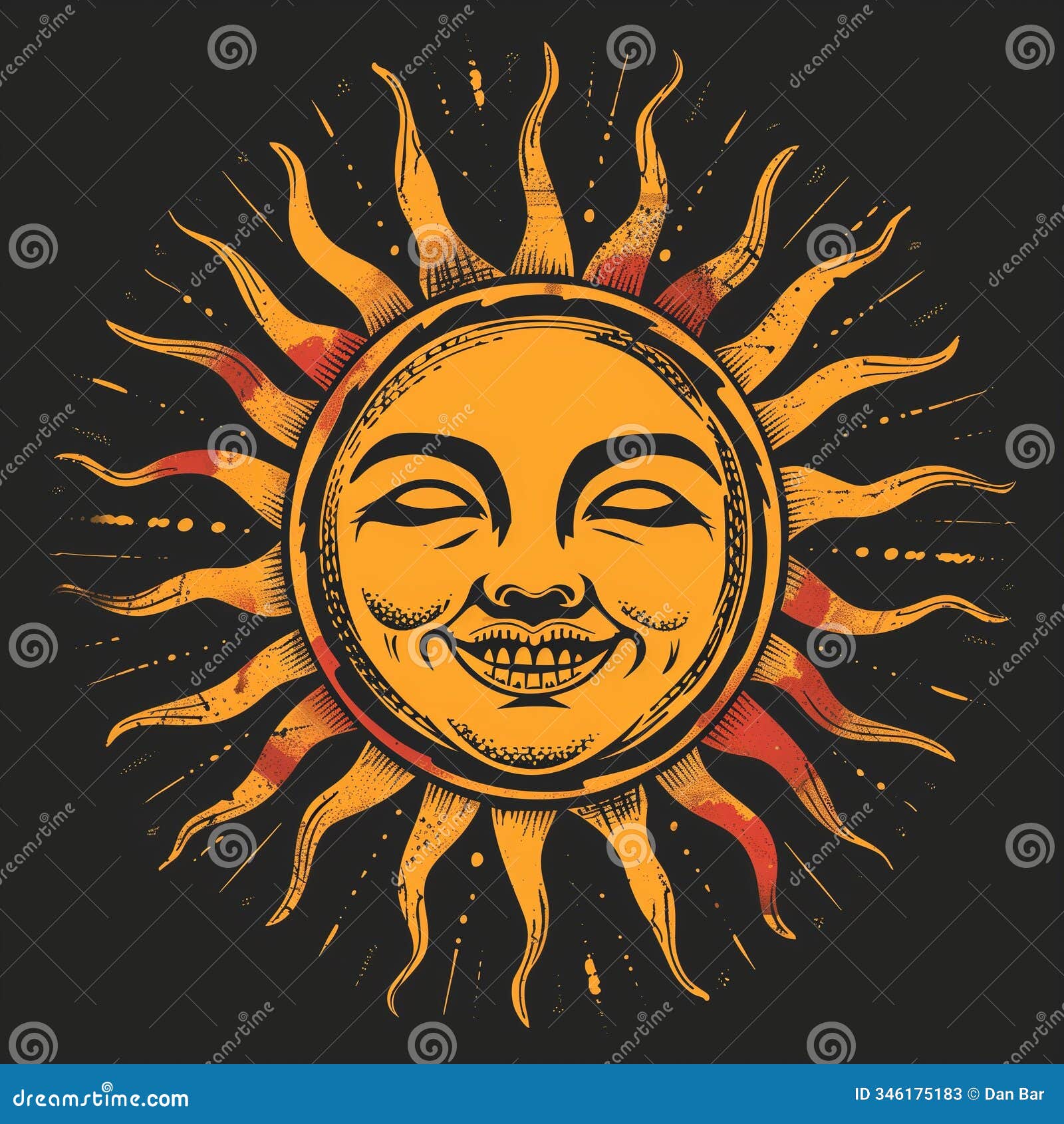 Stylized Sun Design with Artistic Rays, Generative AI Stock ...