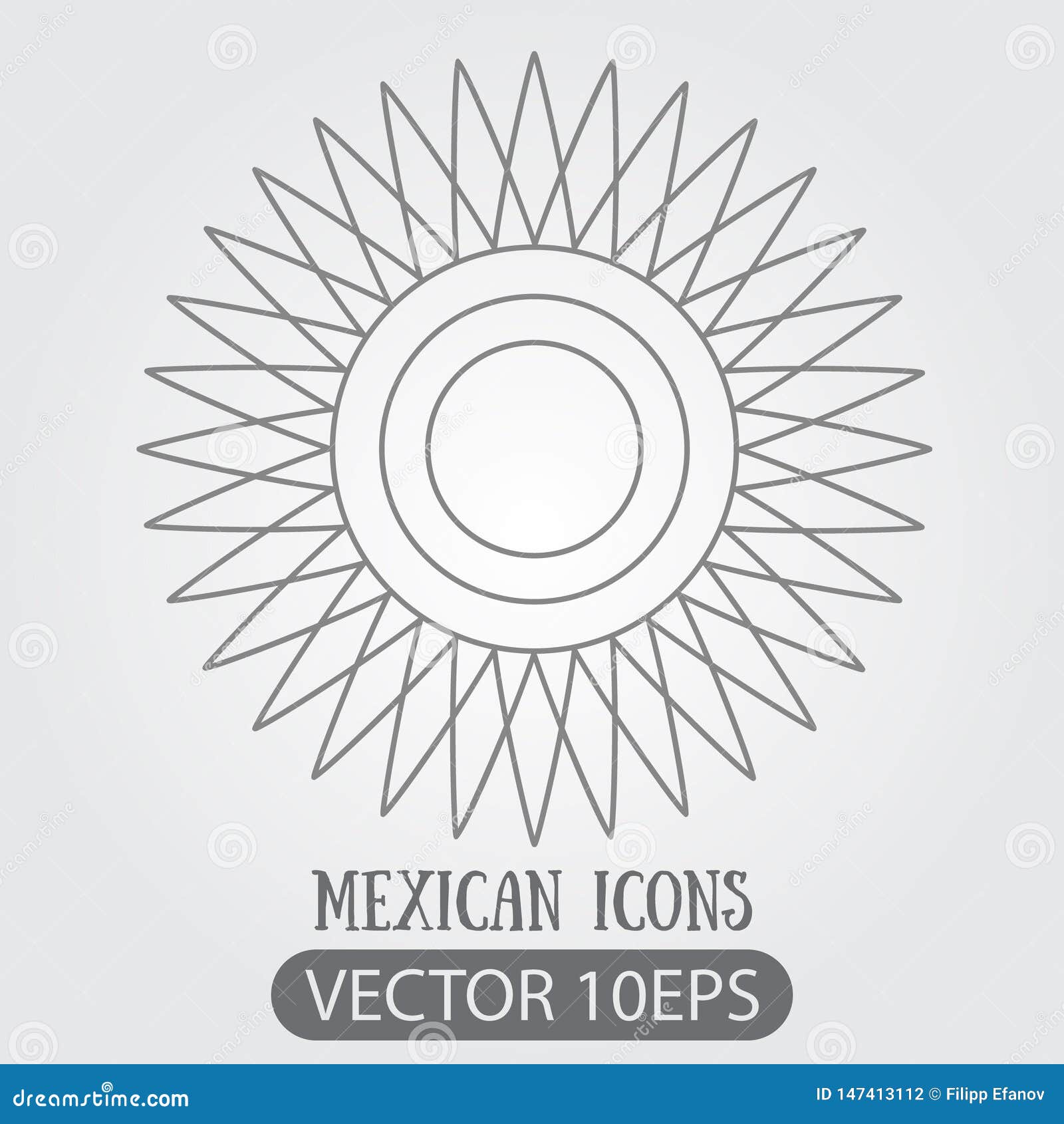 Stylized Sun Disk with Sharp Rays. Illustrations Coloring Stock ...