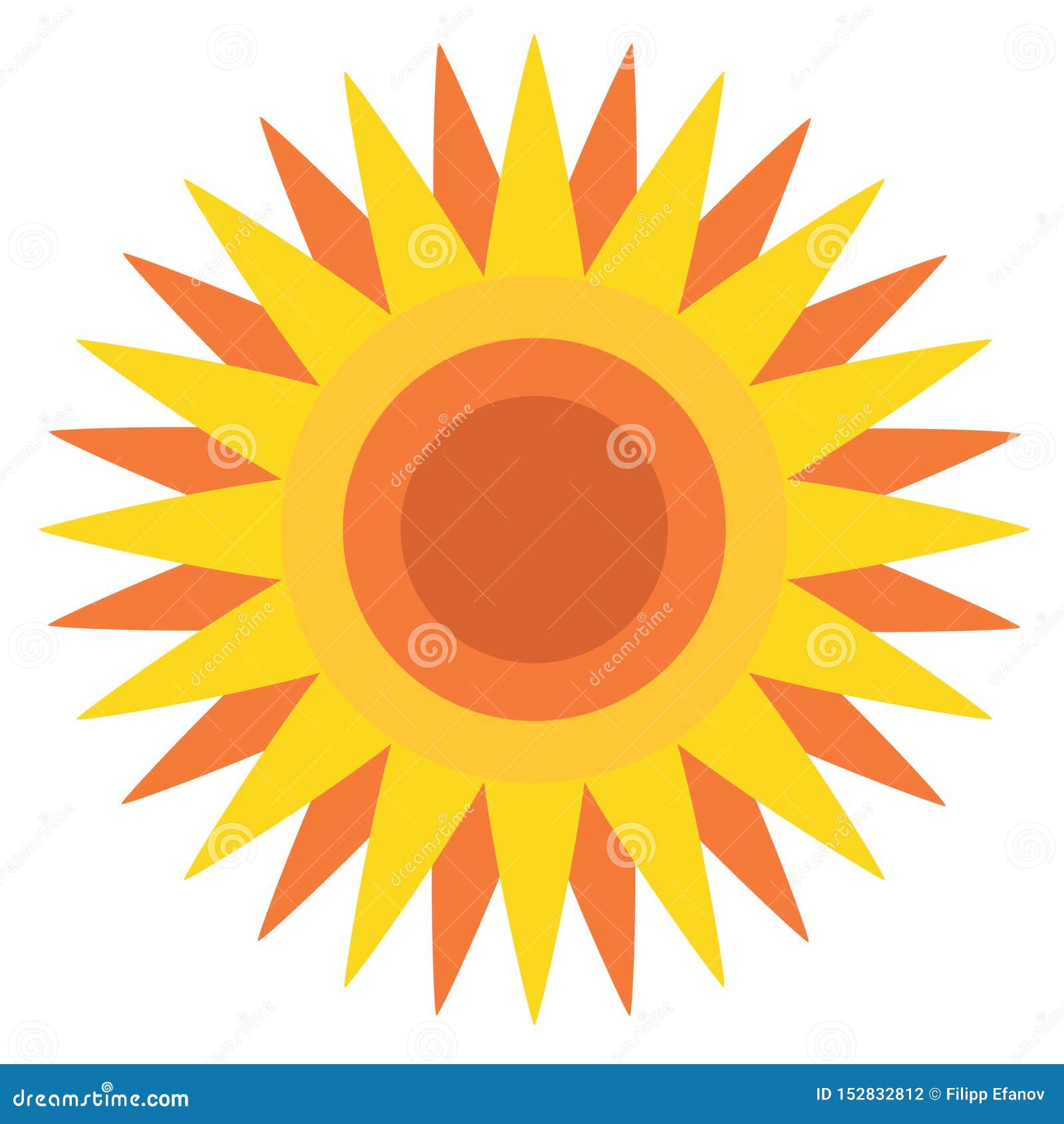 Stylized Sun Disk with Sharp Rays. Stock Vector - Illustration of ...