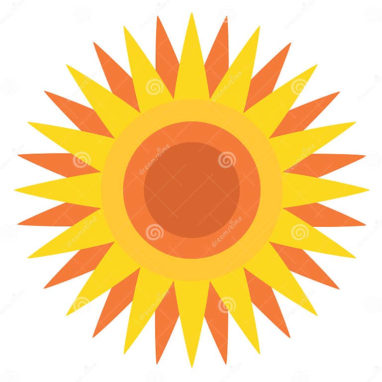 Stylized Sun Disk with Sharp Rays. Stock Vector - Illustration of ...