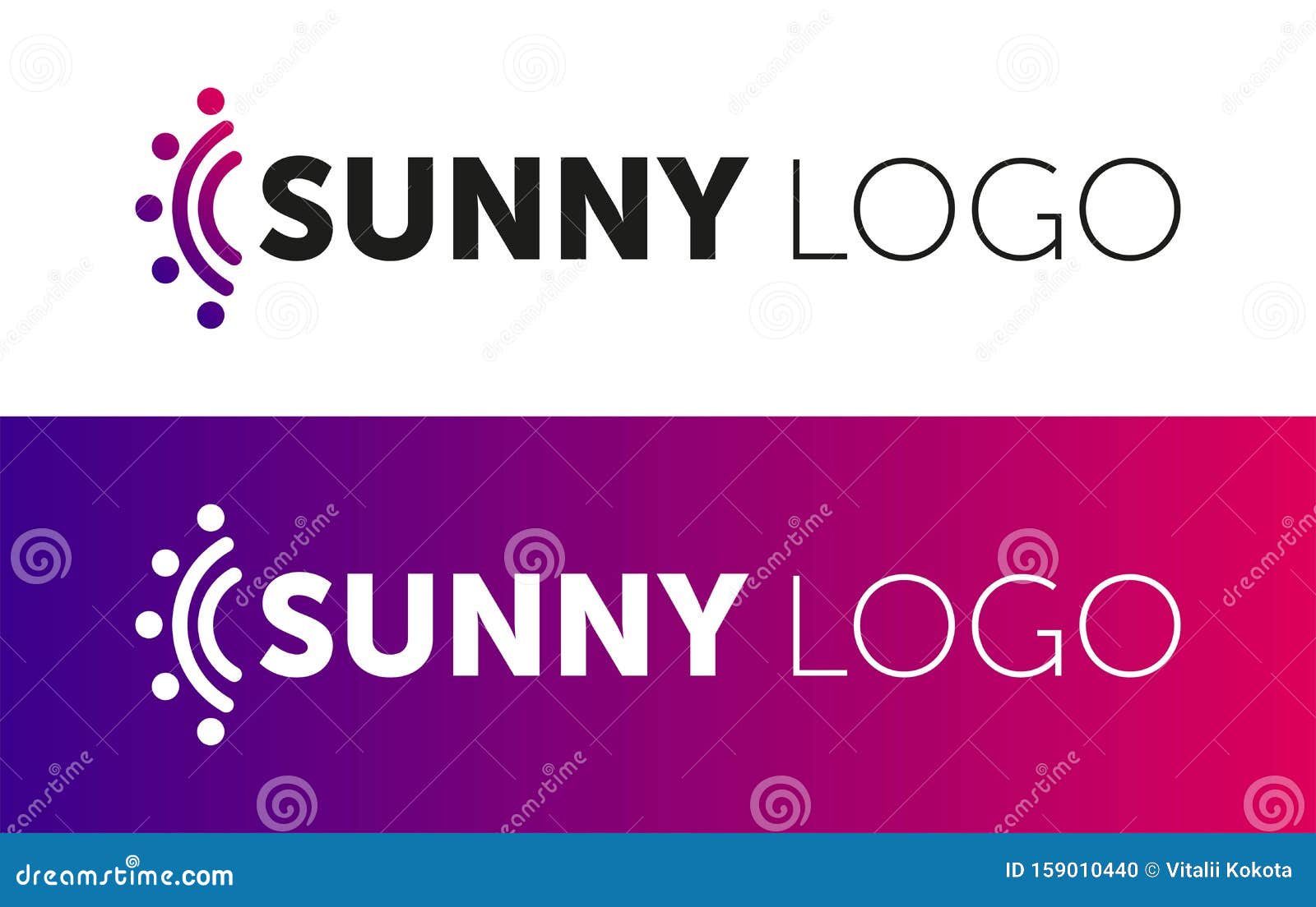Stylized Sun Logo Flat Style. Round Warm Abstract Form. Vector Design ...