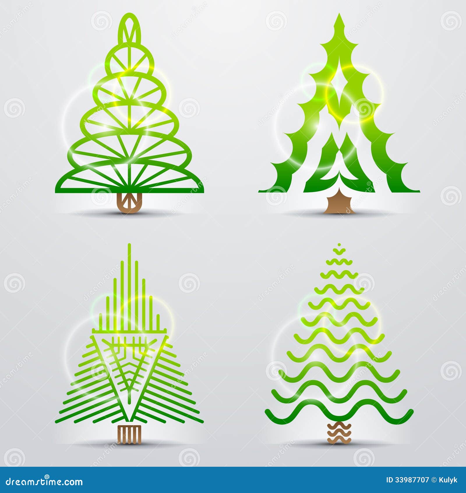 Stylized Symbols of Christmas Tree Stock Vector - Illustration of ...