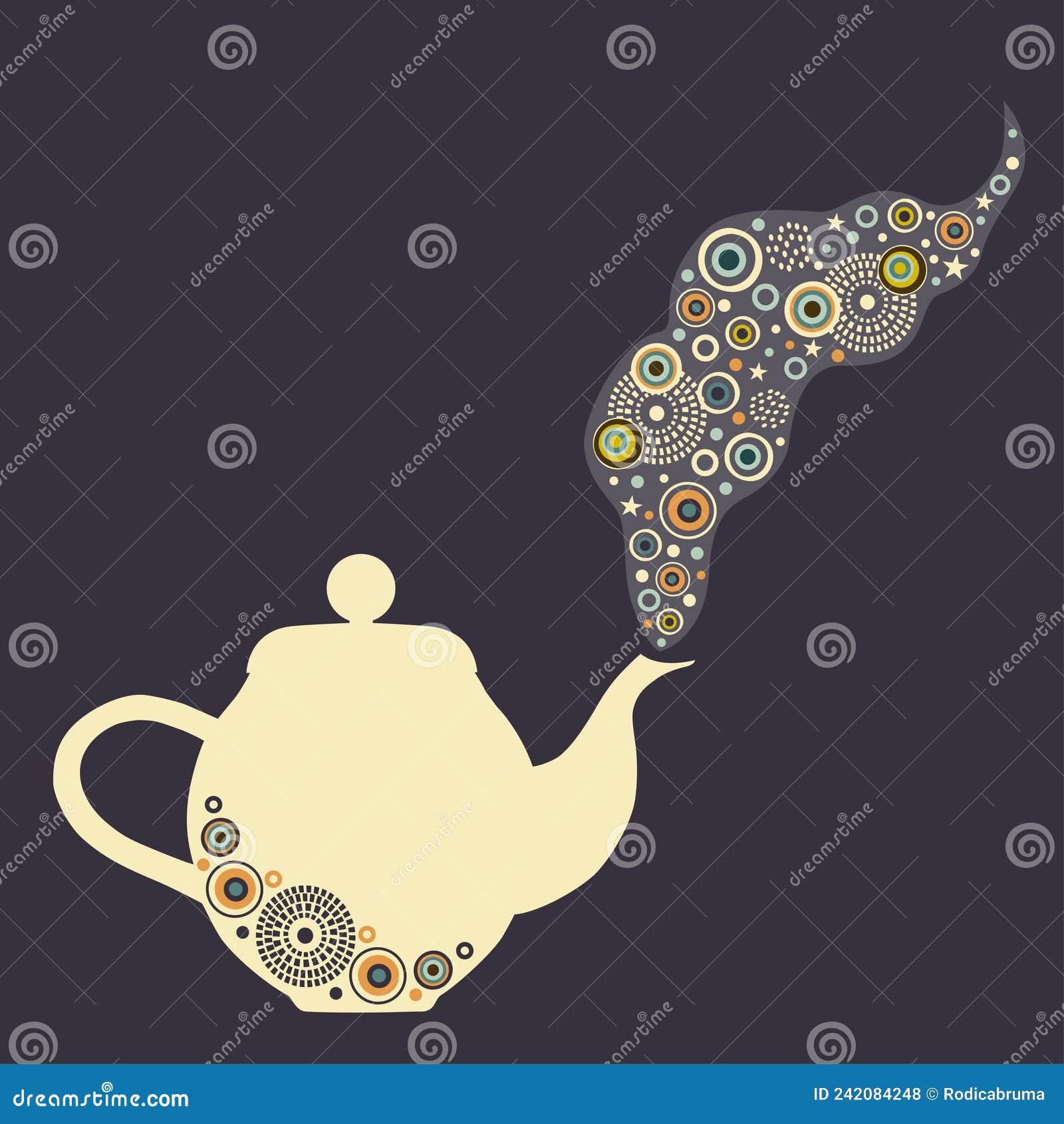Stylized Teapot with Design Elements Stock Vector - Illustration of ...