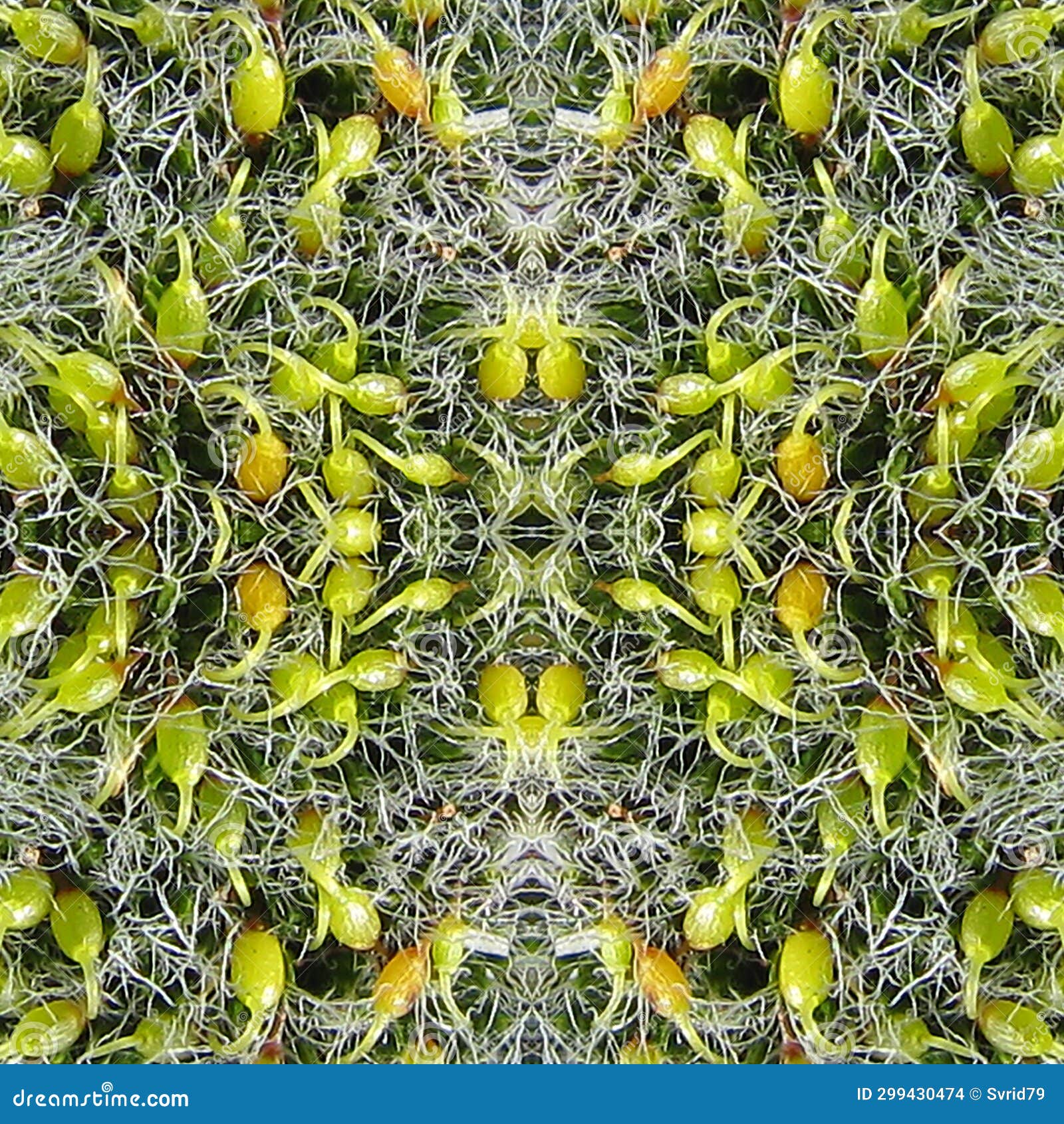 Stylized Texture. Futuristic Seamless Pattern of Mosses. Moss in Early ...