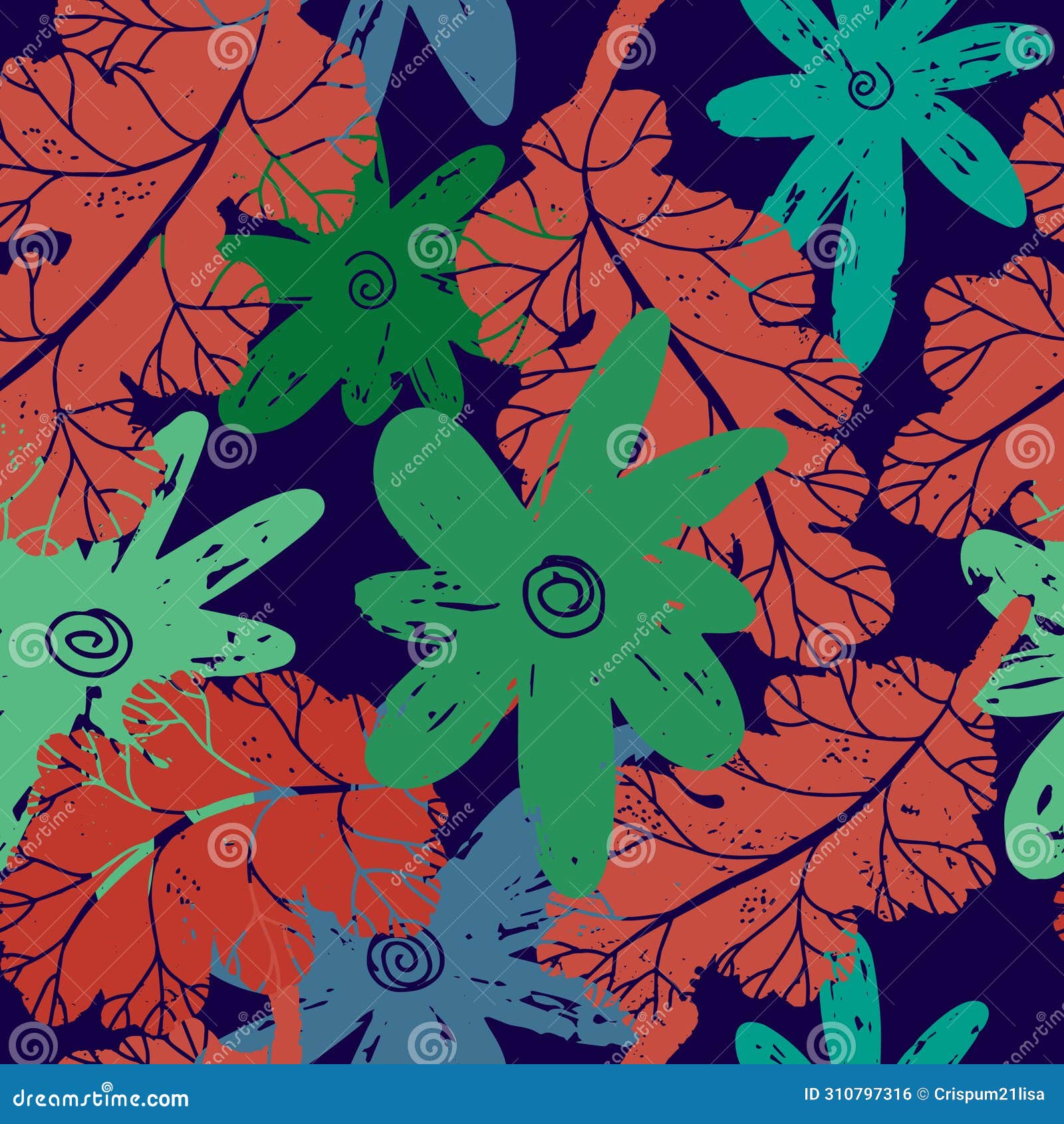 Vector Seamless, Overlapping, Repeating Pattern Stock Illustration ...