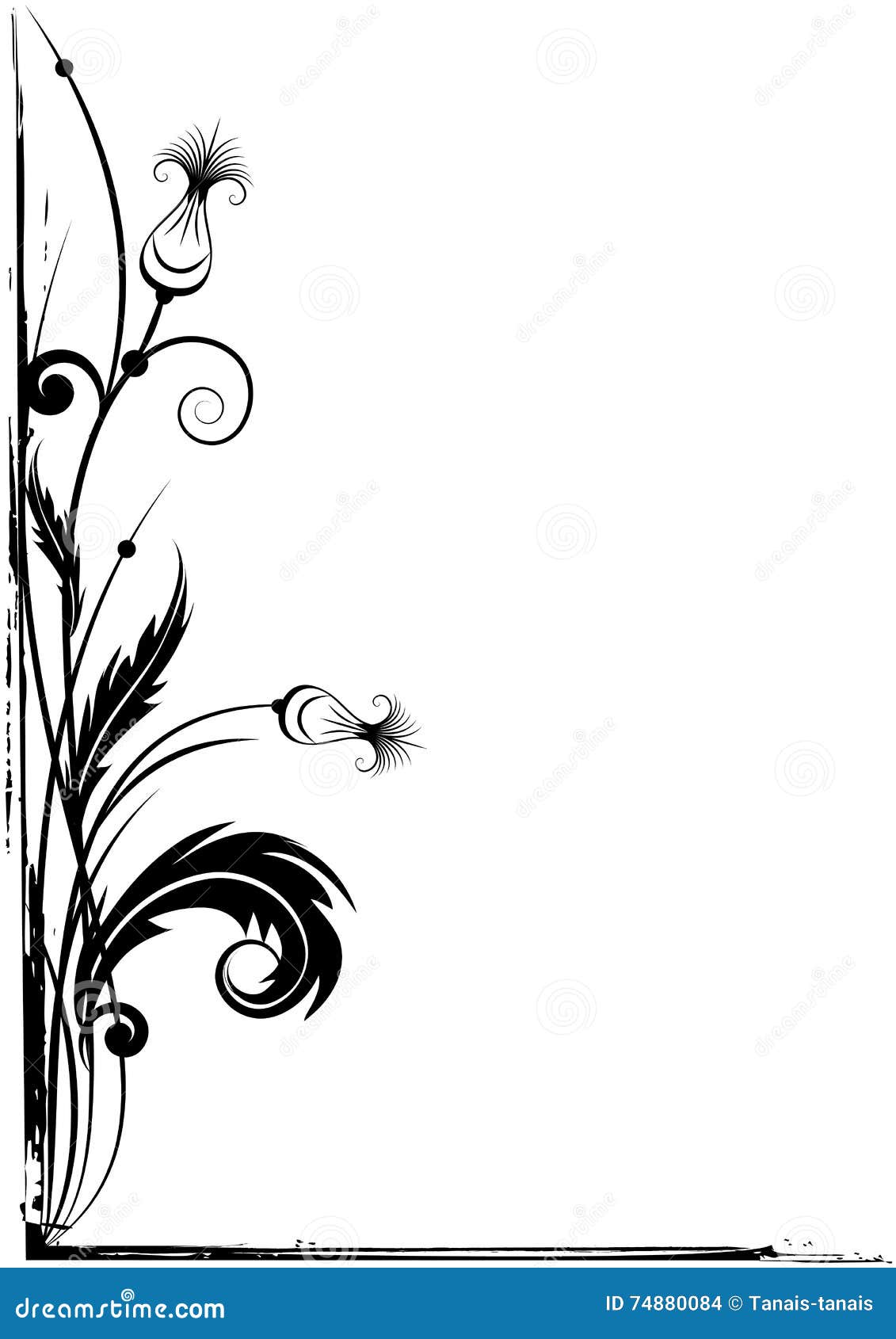 Stylized Thistle Background Stock Vector - Illustration of corner ...