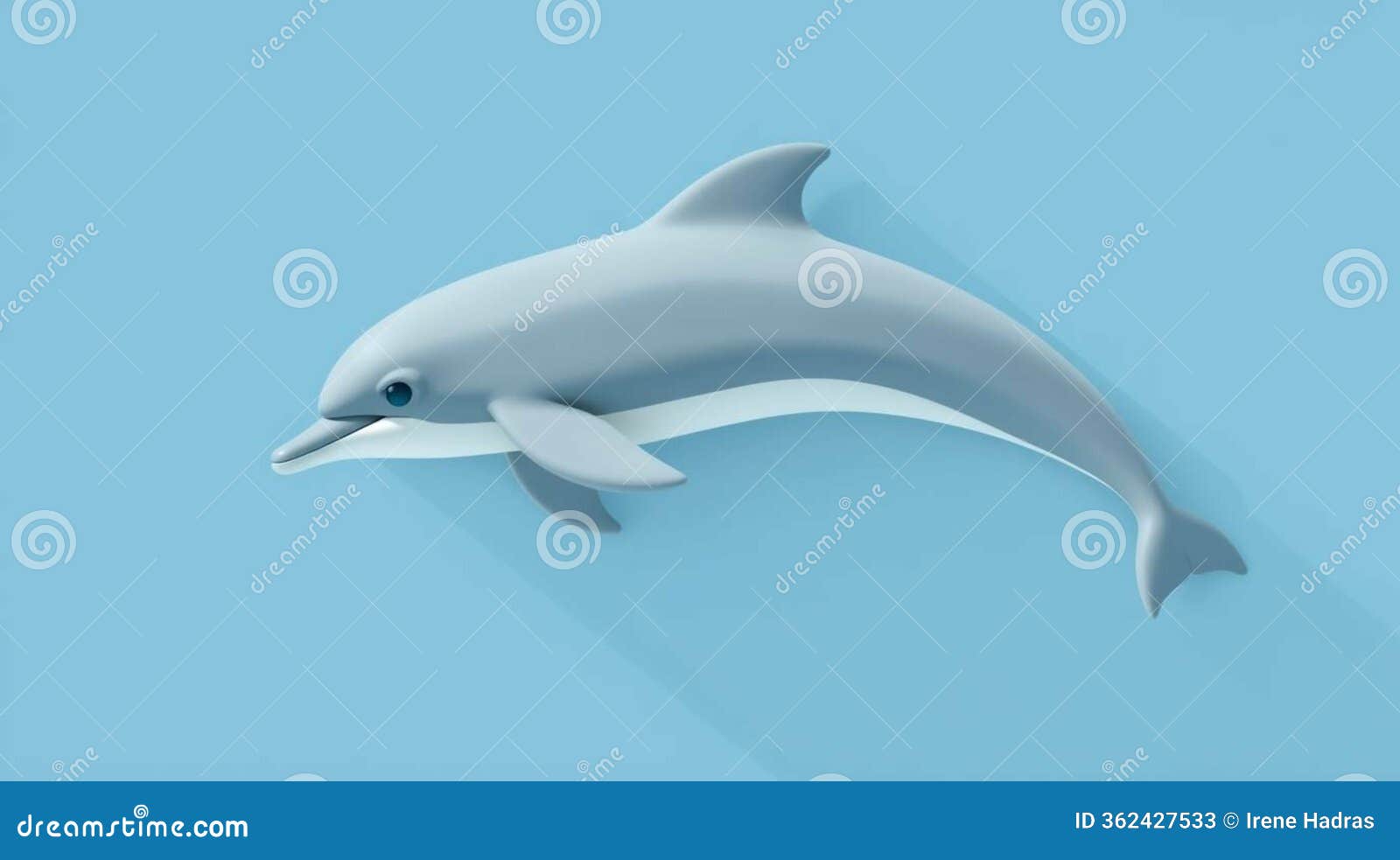 A Stylized Three-dimensional Dolphin Rendering Against a Light Blue ...