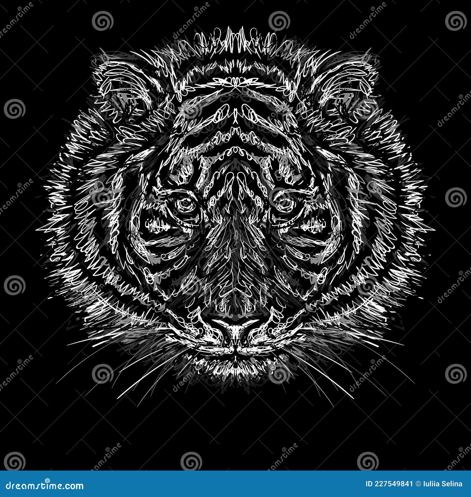 Stylized tiger muzzle stock vector. Illustration of animal - 227549841