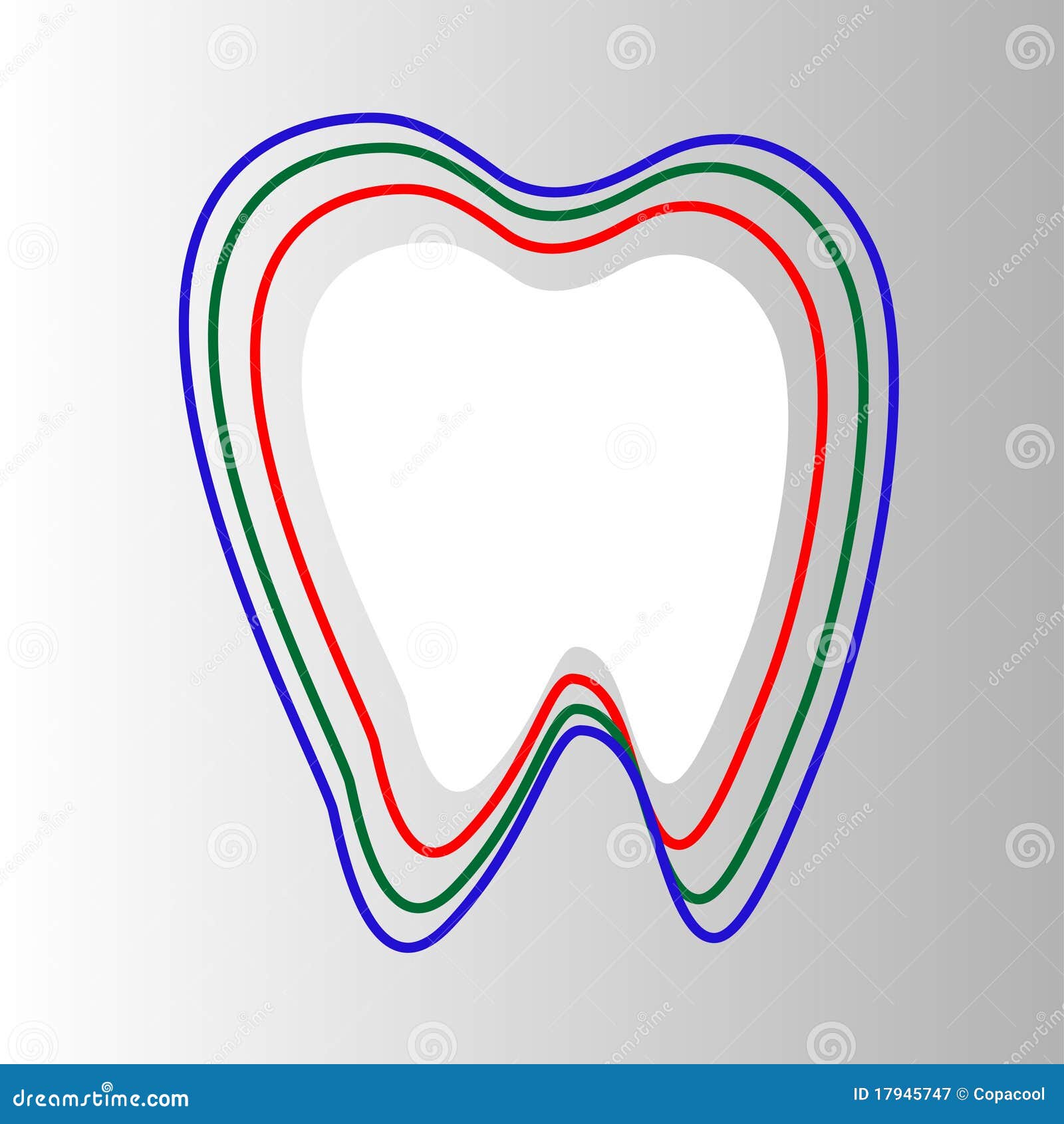 Stylized Tooth in Circle Protection Isolated on Gr Stock Vector ...